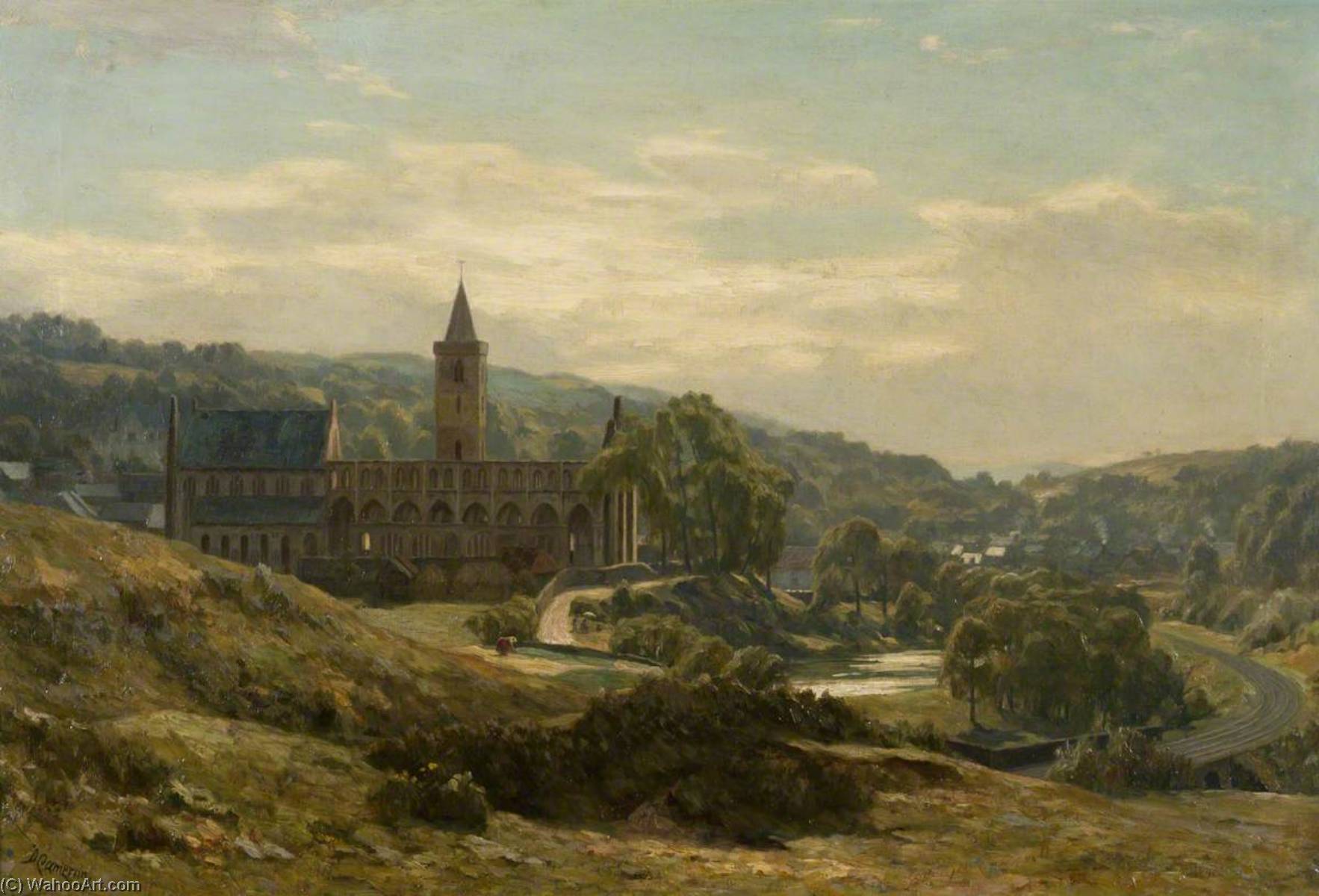 Oil Painting Replica Dunblane Cathedral, 1892 by Duncan Cameron (1837 ...