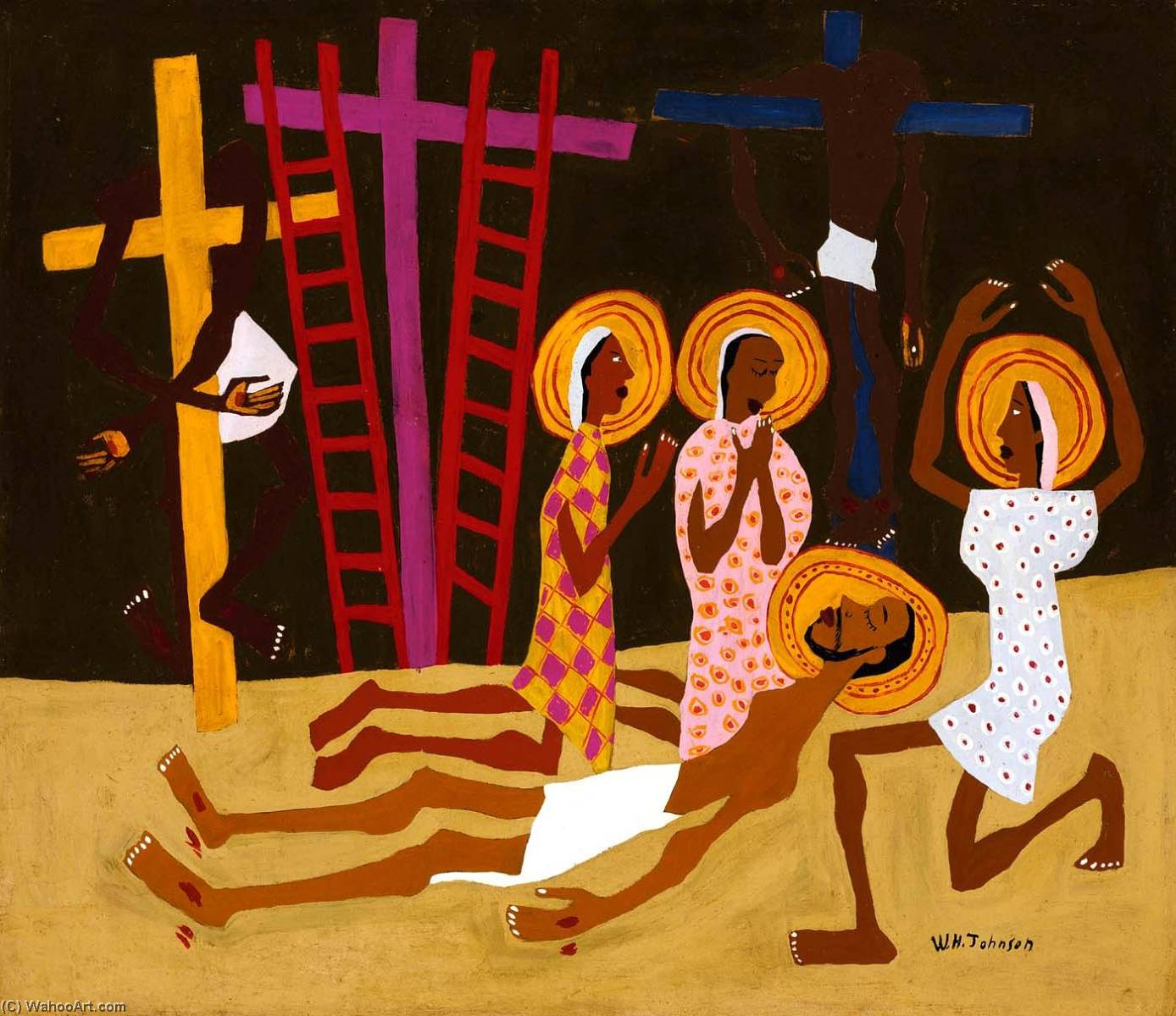 Get Paintings Reproductions Lamentation, 1944 by William Henry Johnson ...