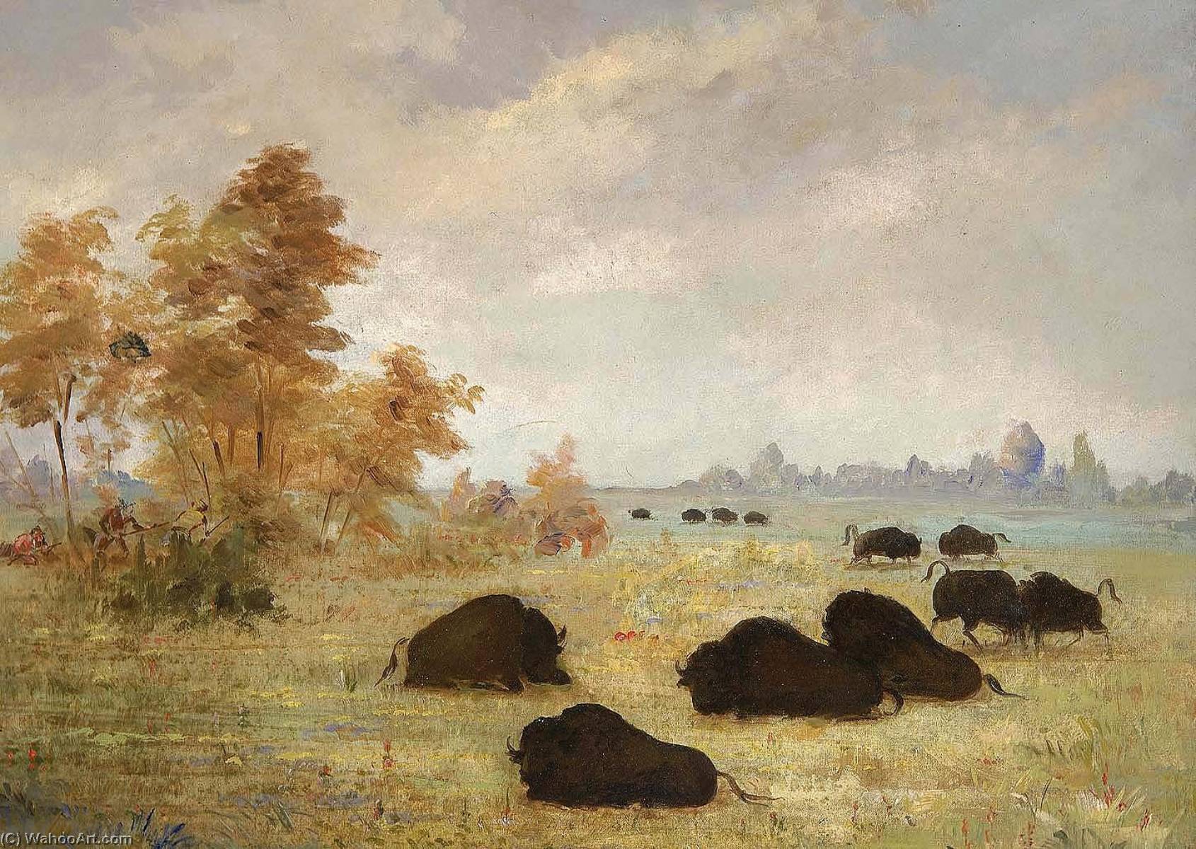 Order Artwork Replica Stalking Buffalo, Arkansas, 1848 by George Catlin ...