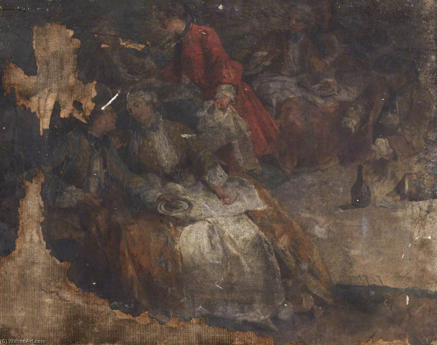 Oil Painting Replica Figures Conversing by Thomas Stuart Smith (1815-1869) | WahooArt.com