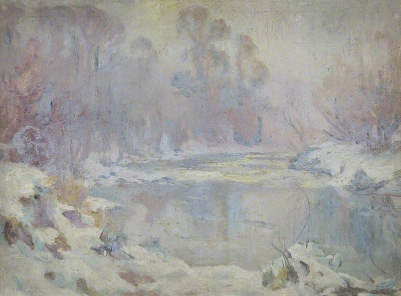 Purchase Oil Painting Replica River Scene in Winter by Harry William ...