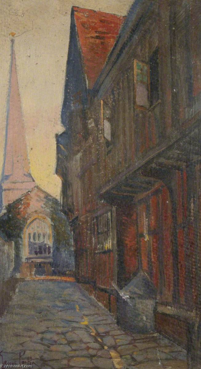 Gravura De Qualidade De Museu Tudor House e St Michael`s, 1900 por ...