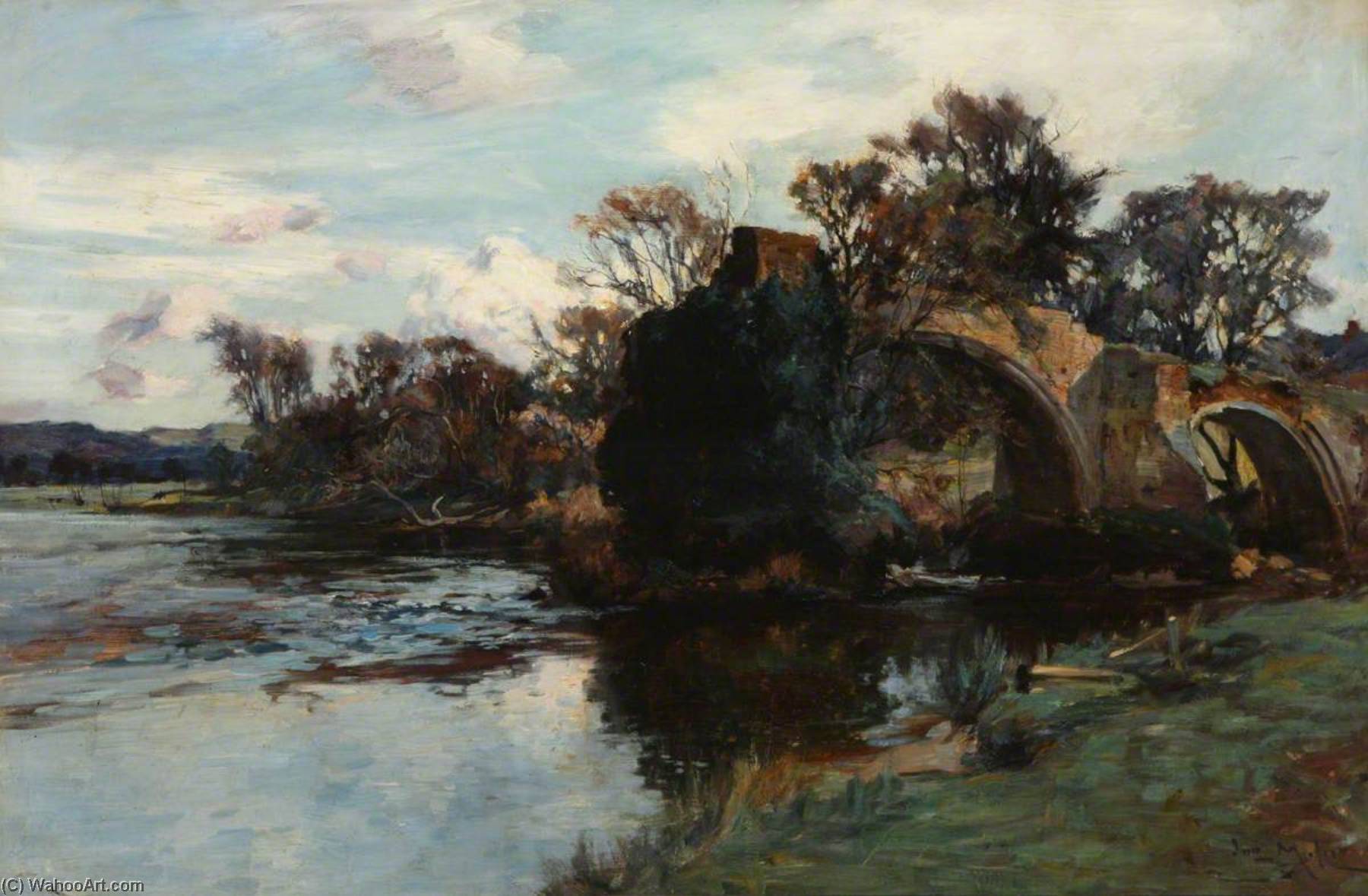 Buy Museum Art Reproductions Old Bridge, Bridge of Earn by Joseph Milne ...