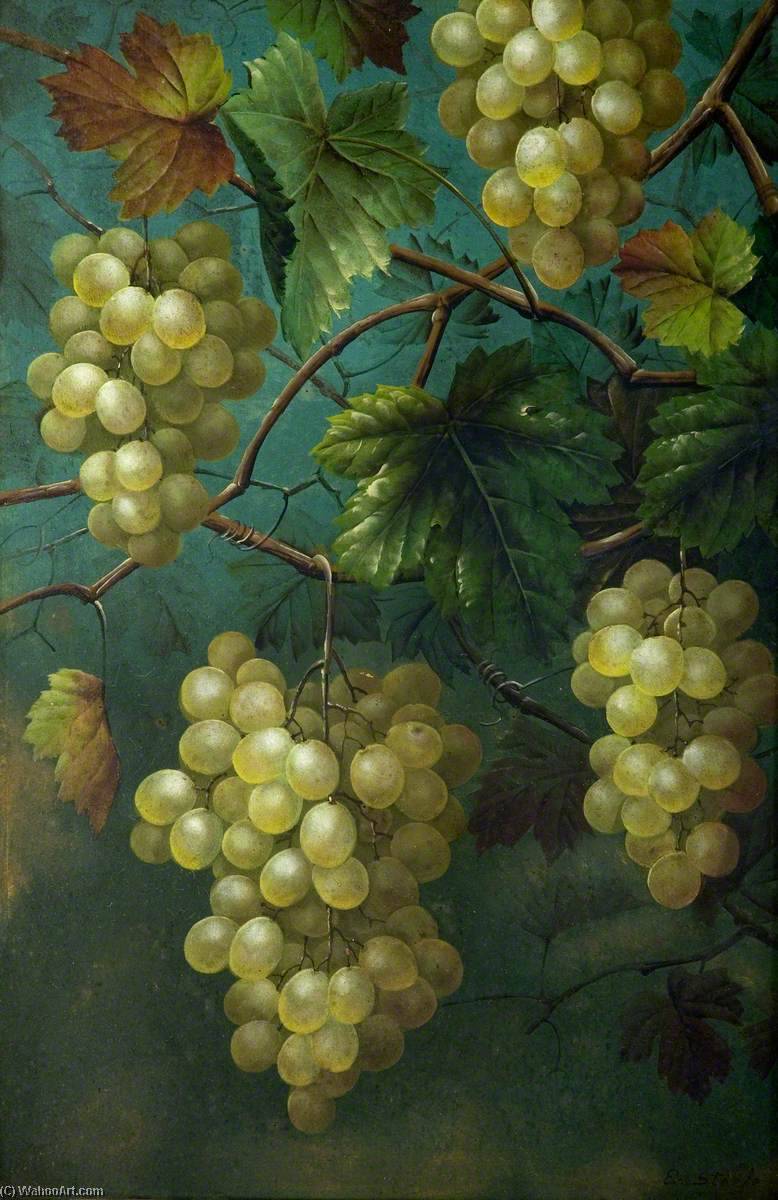Reproductions De Qualité Musée Still Life of Grapes and Vine de Edwin ...