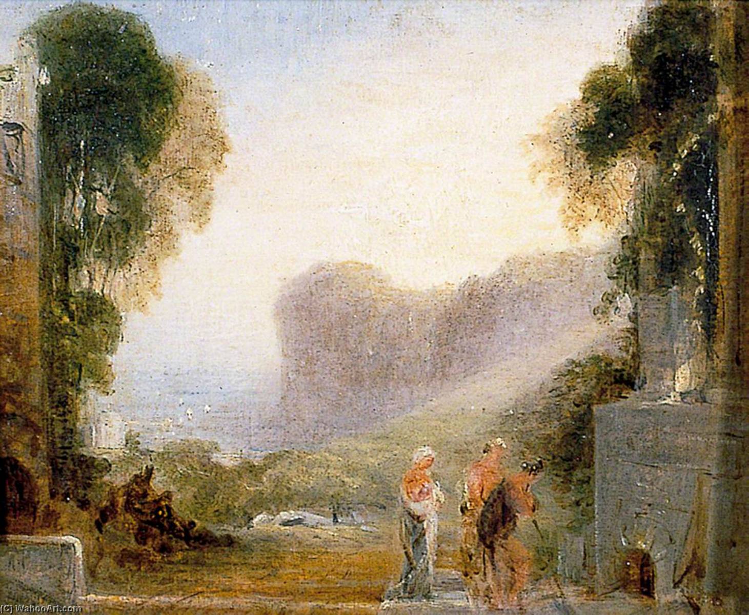 Reproducciones De Arte Paisaje con un castillo de Joseph Clover (1779 ...