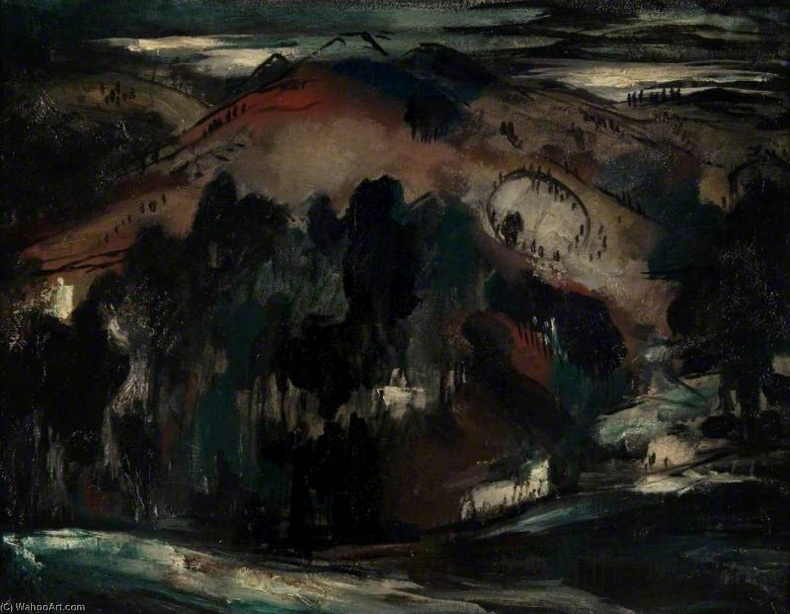 Paintings Reproductions Border Landscape The Eildon Hills, 1929 by ...