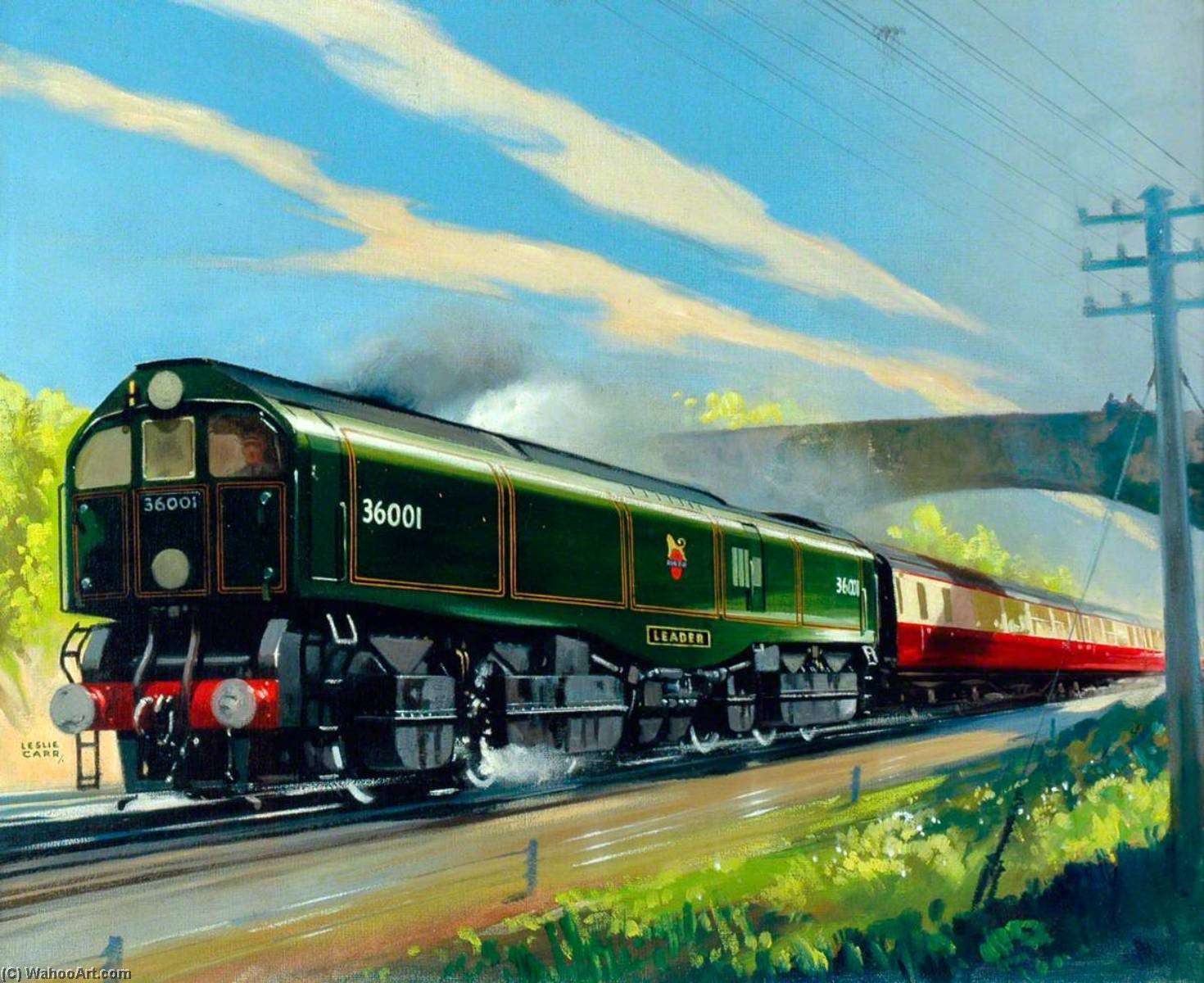 Reproduções De Pinturas Locomotiva de classe `Leader` No.36001 por ...