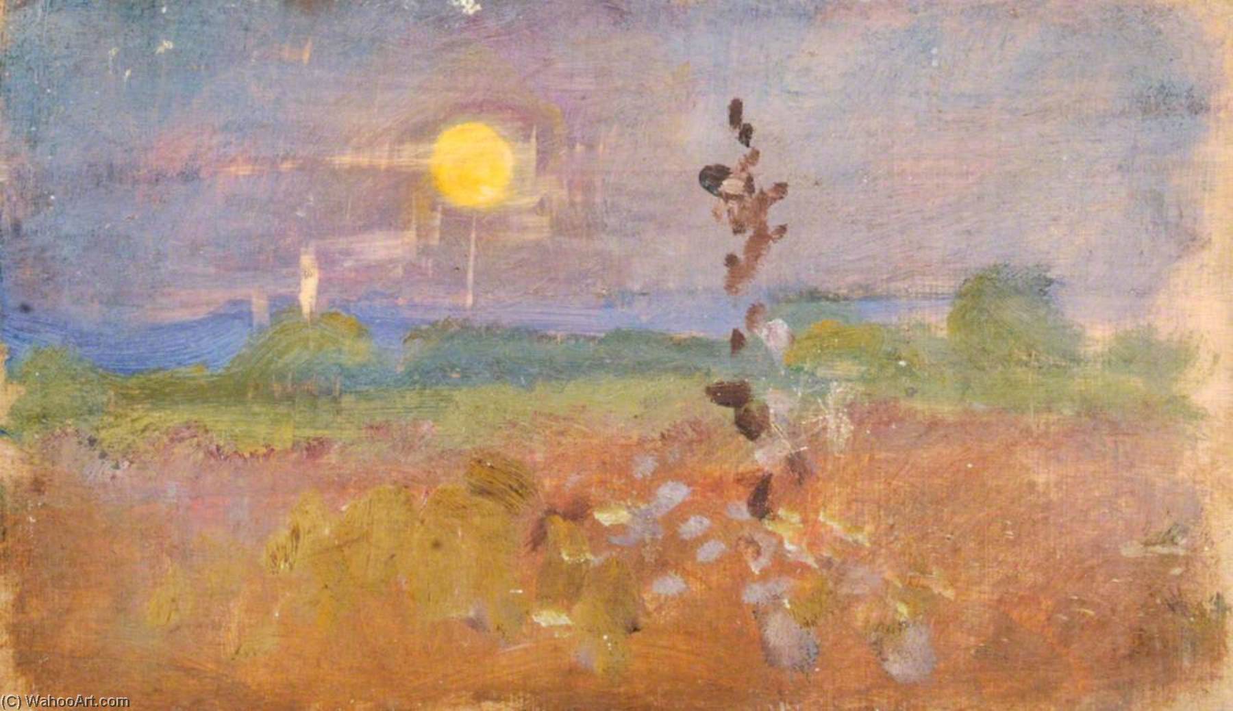 Art Reproductions Moonlight by Benjamin Haughton (1865-1924) | WahooArt.com