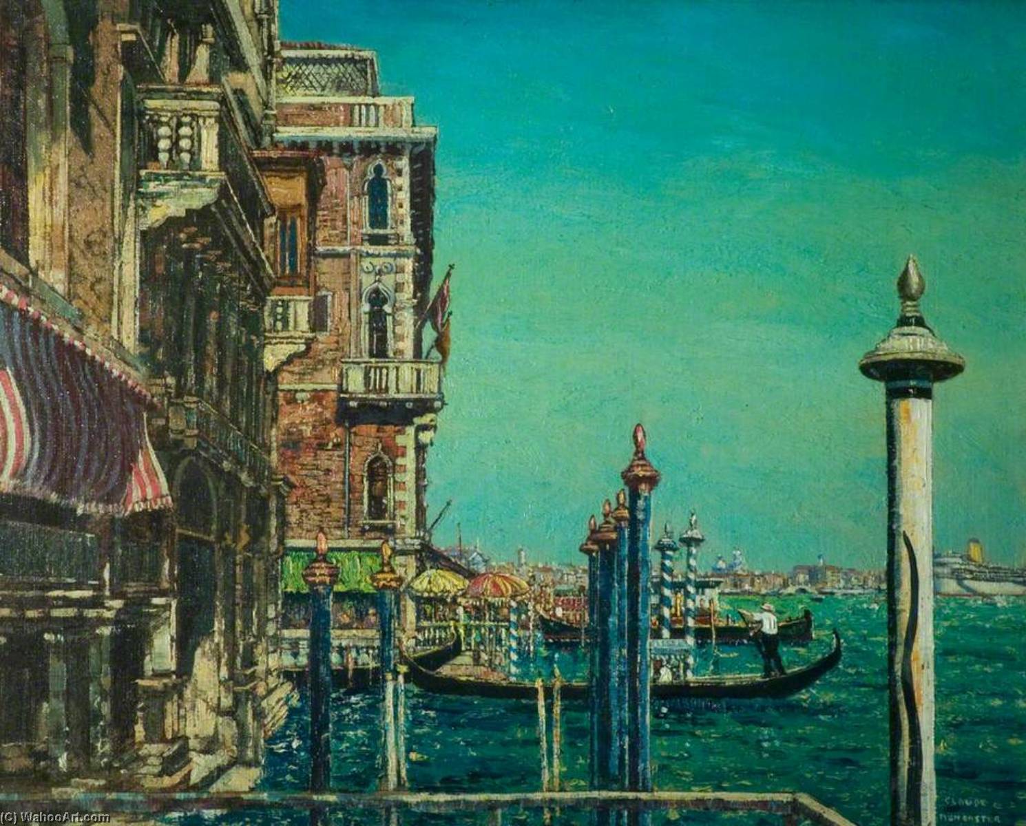Purchase Oil Painting Replica Landing Stage, Venice by Claude Muncaster ...