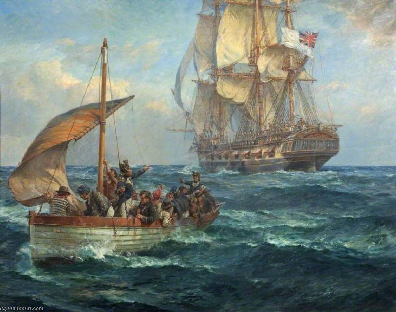 Reproductions De Peintures Les Loyal Men of the `Bounty `, 1915 de ...