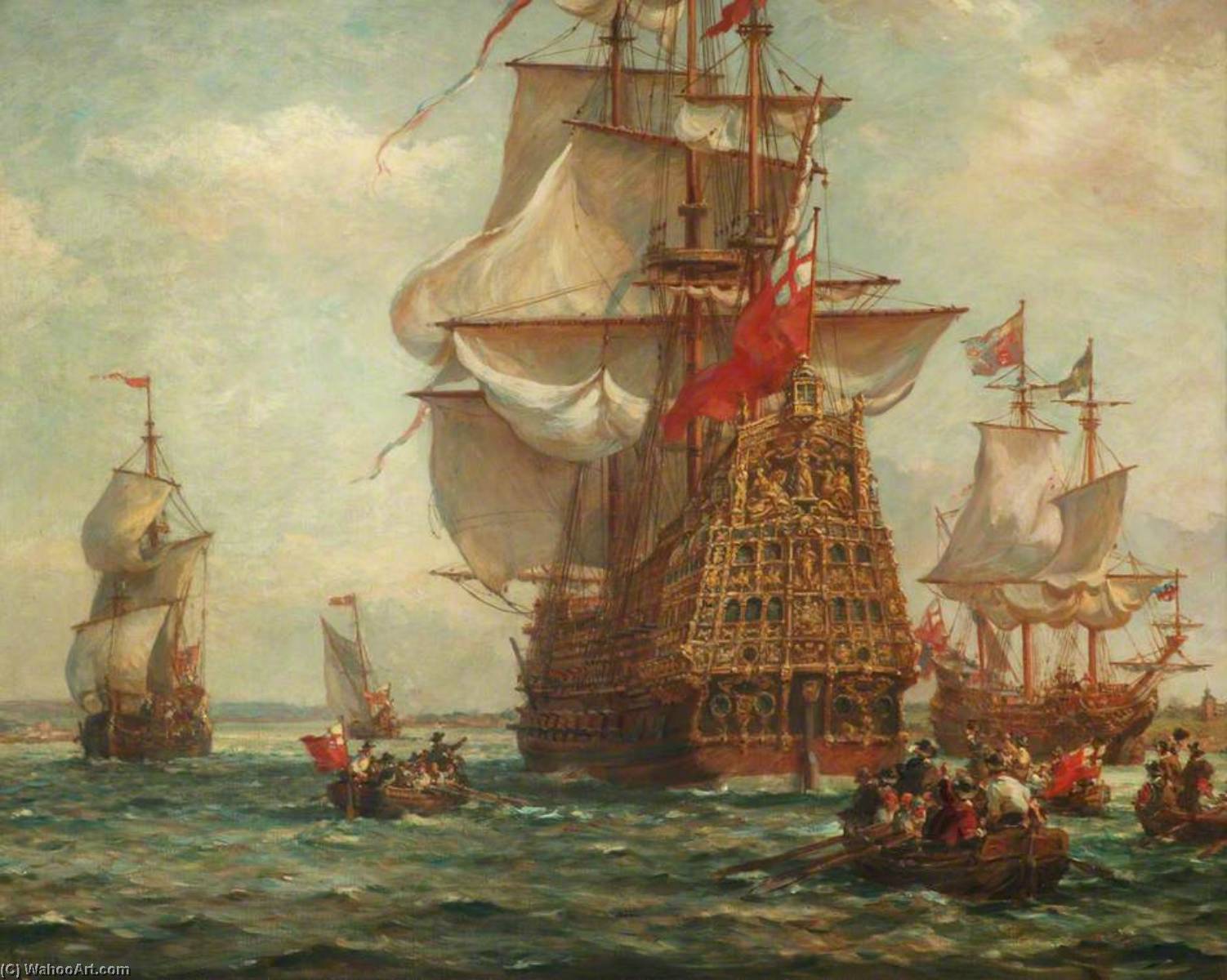 Réplique De Peinture HMS `Royal Sovereign` de Bernard Finnigan Gribble ...