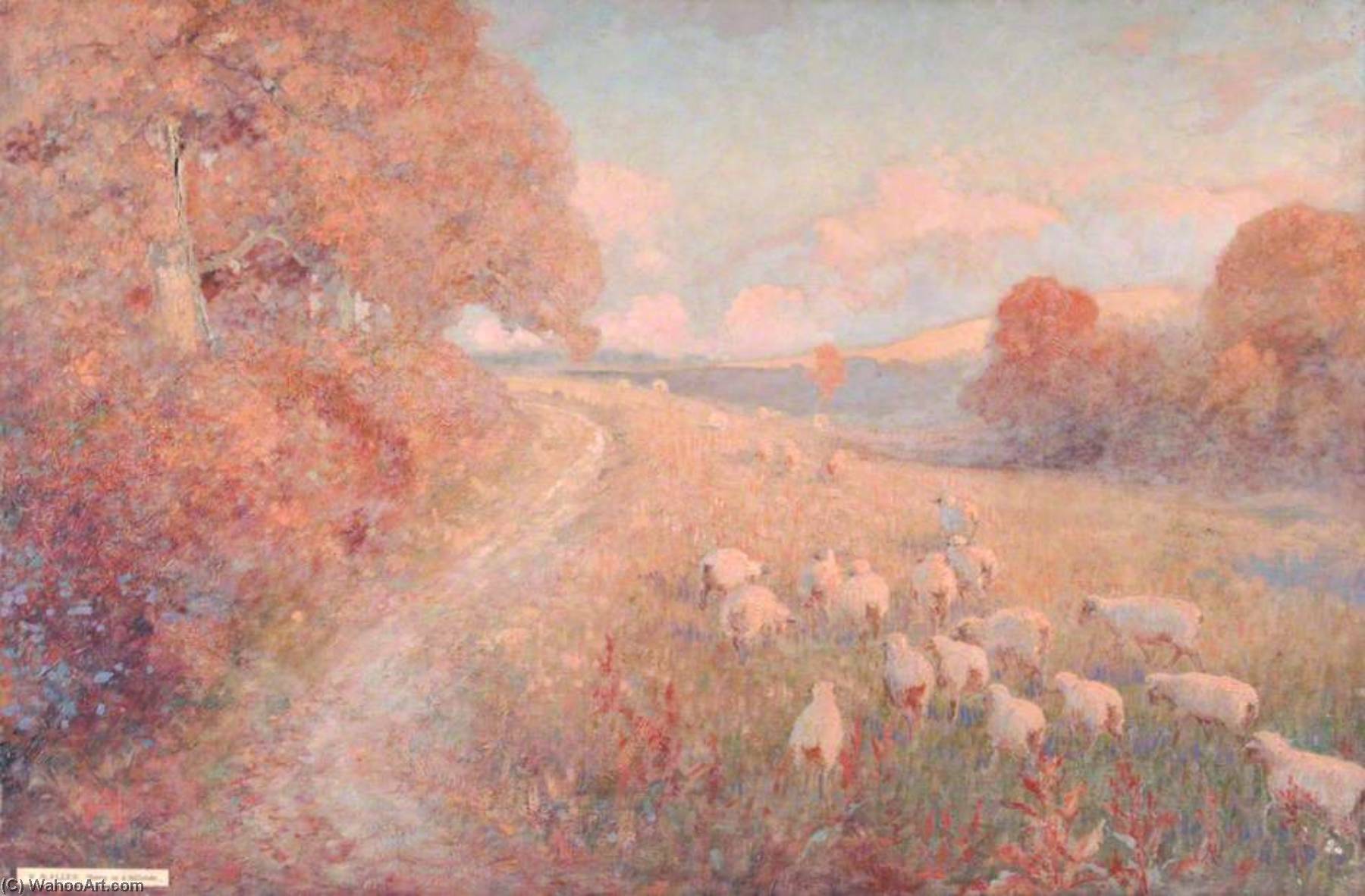 Get Art Reproductions Sheep on a Hillside by William Herbert Allen ...