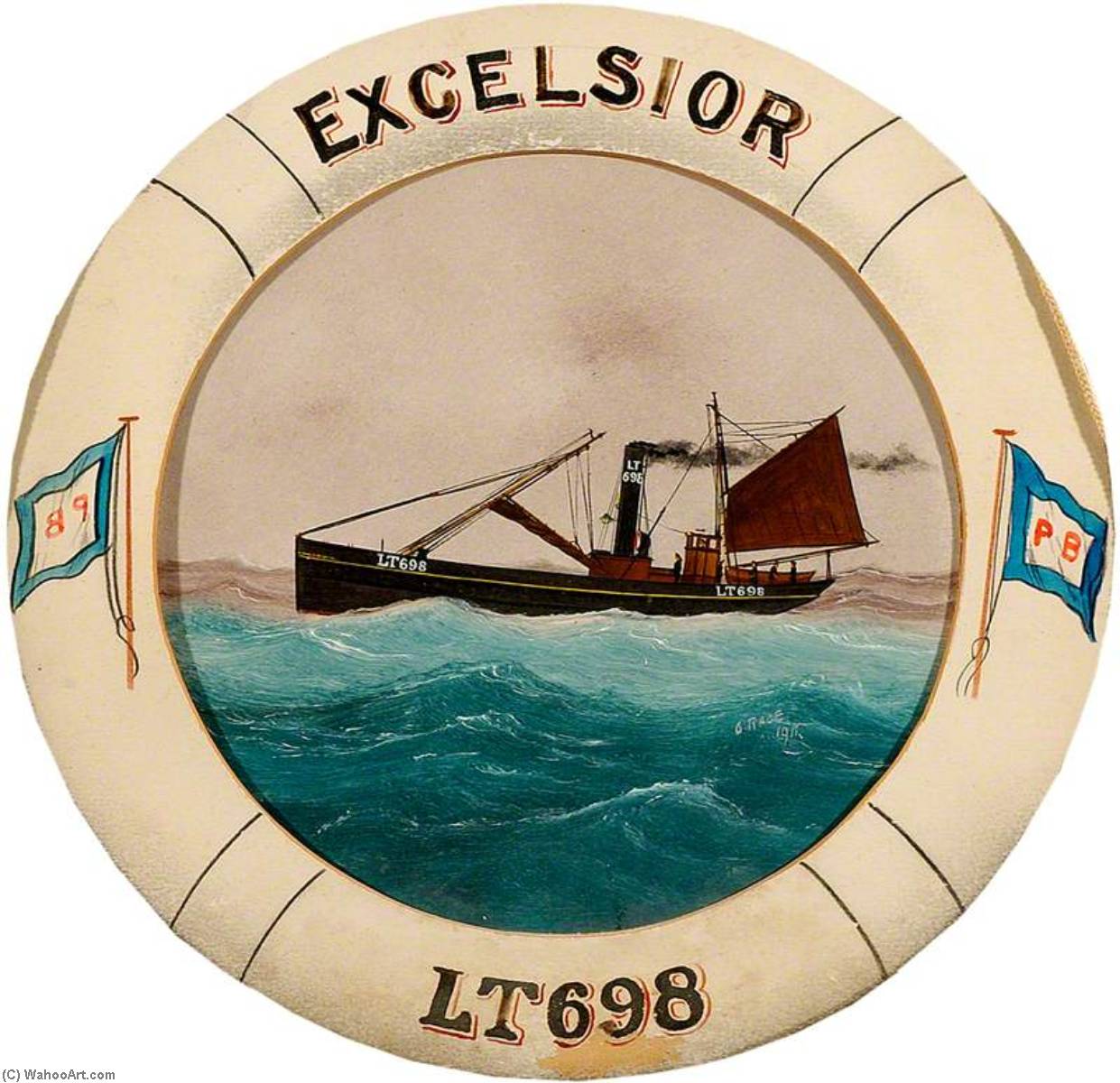 Artwork Replica `Excelsior` LT698, 1911 by George Race (Inspired By ...