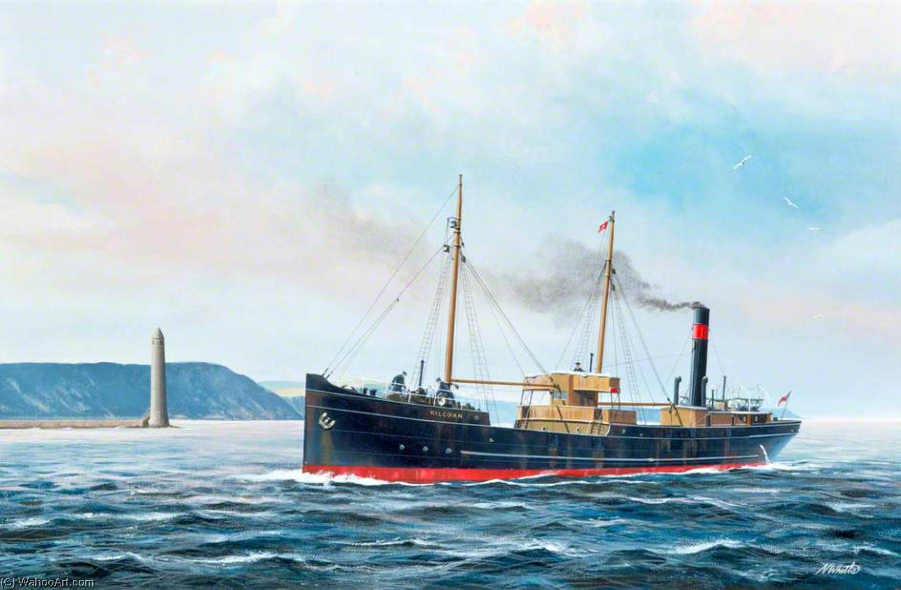Kilcoan Steamship by Norman Whitla Norman Whitla | WahooArt.com