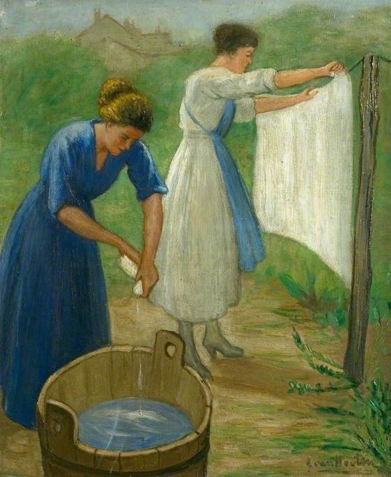 Hanging Out the Washing by Georges Van Houten (1888-1964) Georges Van ...
