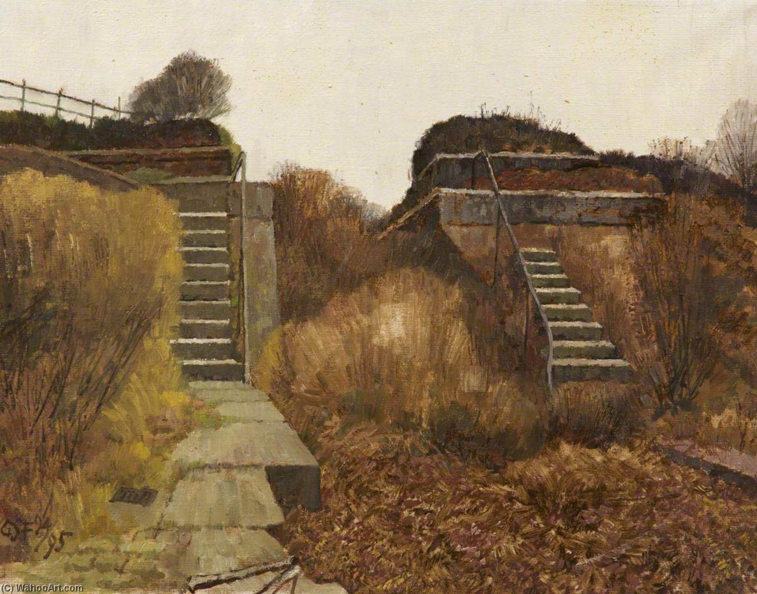 Derelict Lock, Little Lever, 1995 by Geoffrey Scowcroft Fletcher (1923 ...