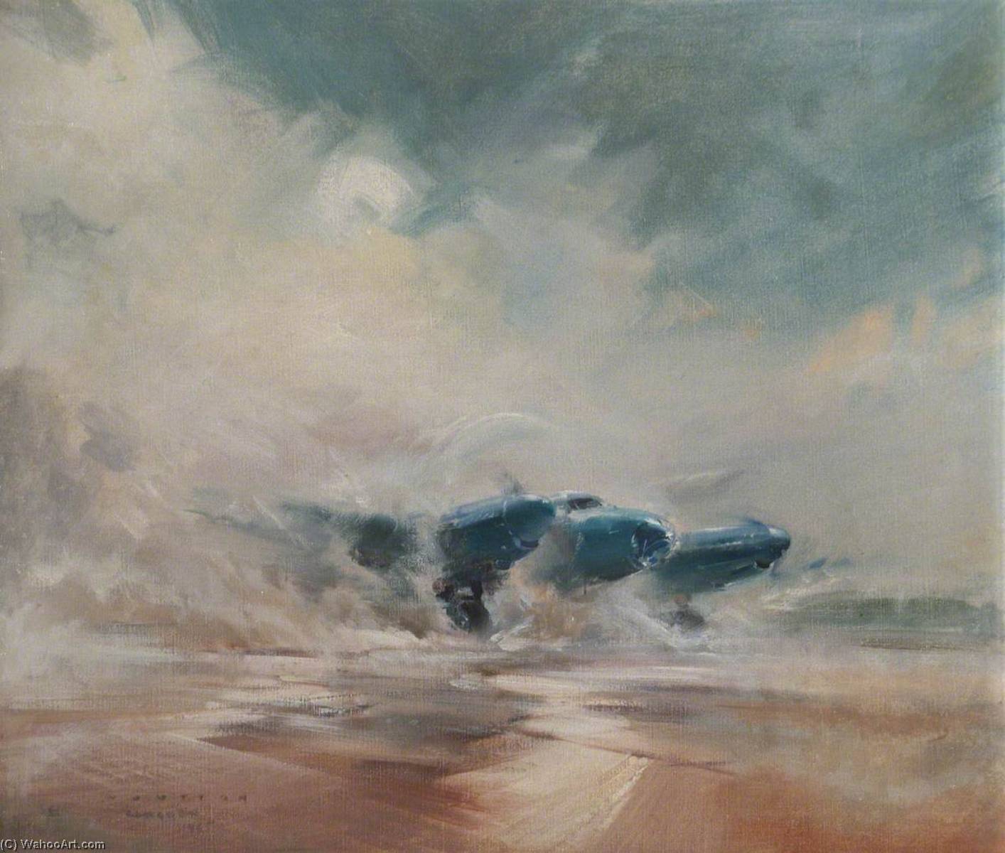 Paintings Reproductions Rangoon Aircraft Taking Off from Waterlogged ...