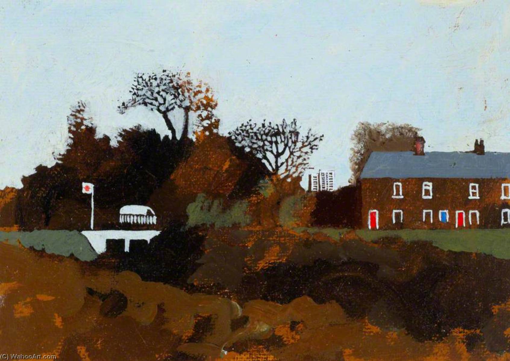 Looking North along the Cray Park, 1994 by Stephen Chaplin Stephen ...