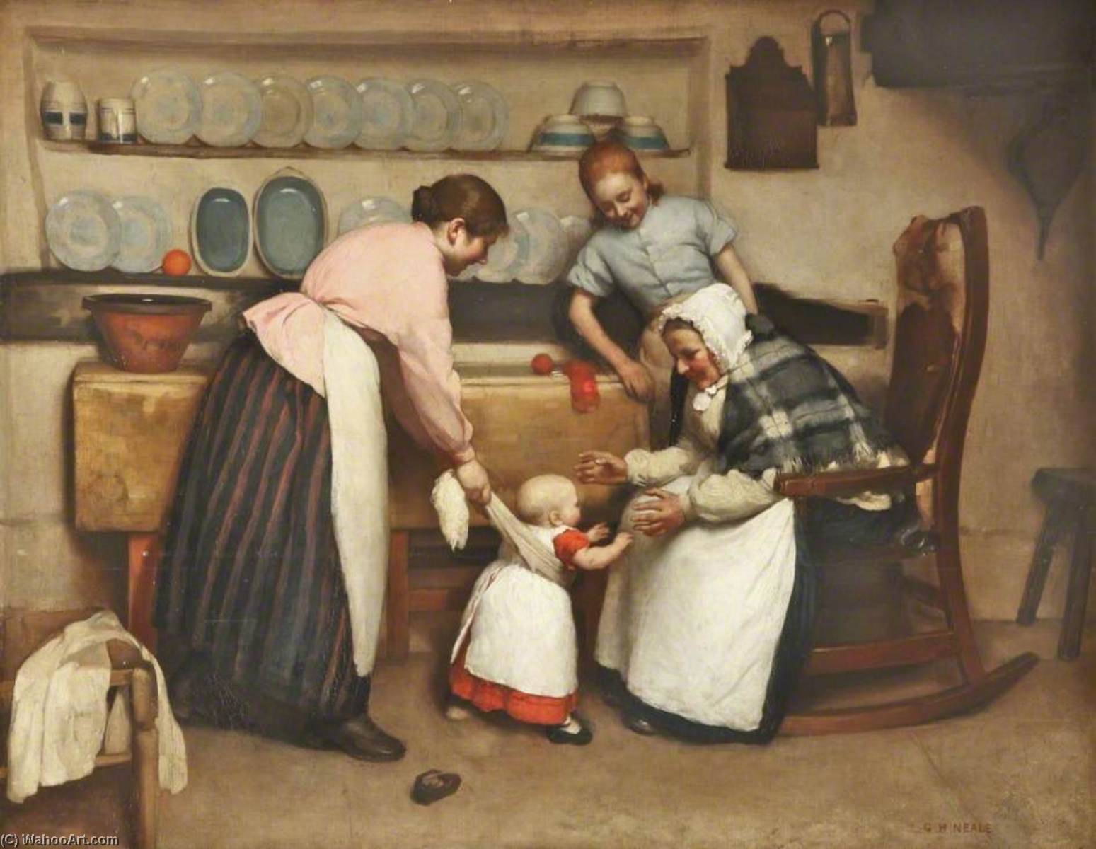 Purchase Oil Painting Replica First Steps, 1888 by George Hall Neale ...