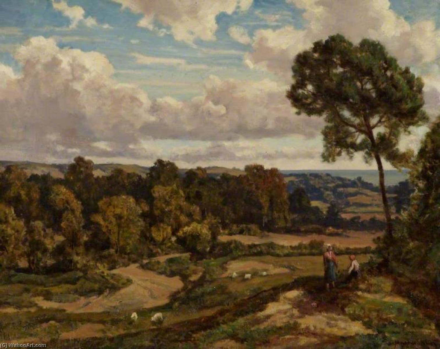 Purchase Oil Painting Replica Landscape by Herbert Edwin Pelham Hughes ...