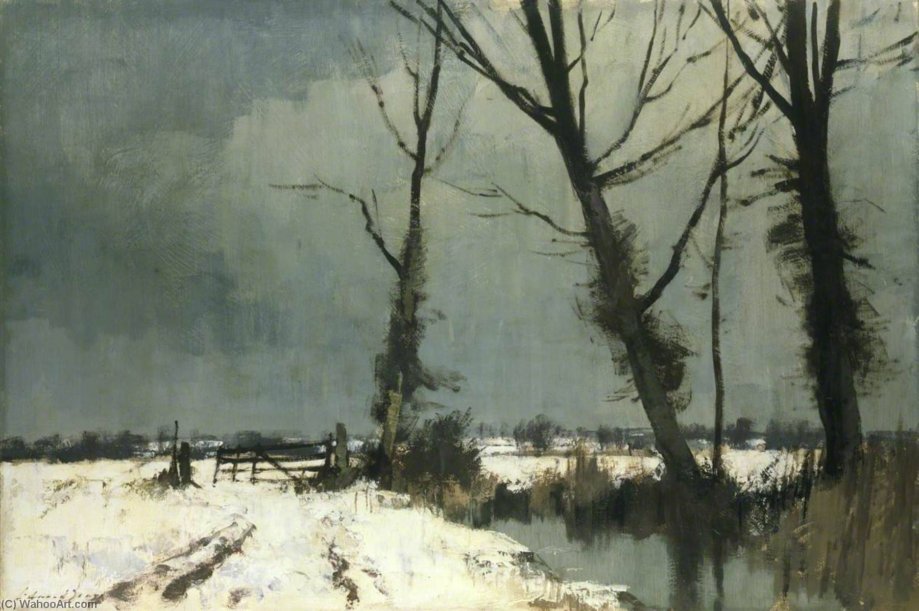 Commander Reproductions D'art Paysage hivernal, Norfolk de Edward Brian ...