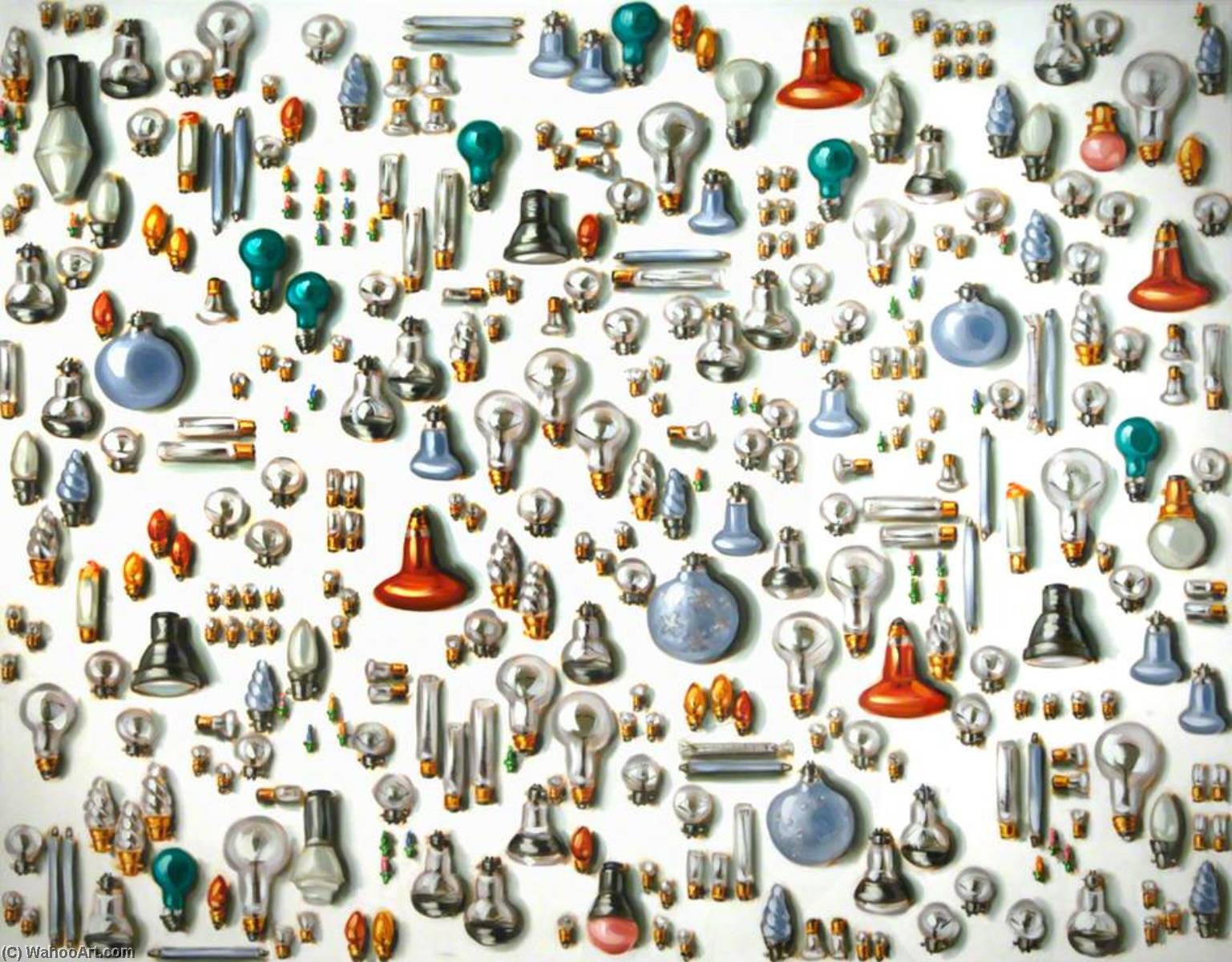 Lightbulbs, 1991 by Lisa Milroy Lisa Milroy | WahooArt.com