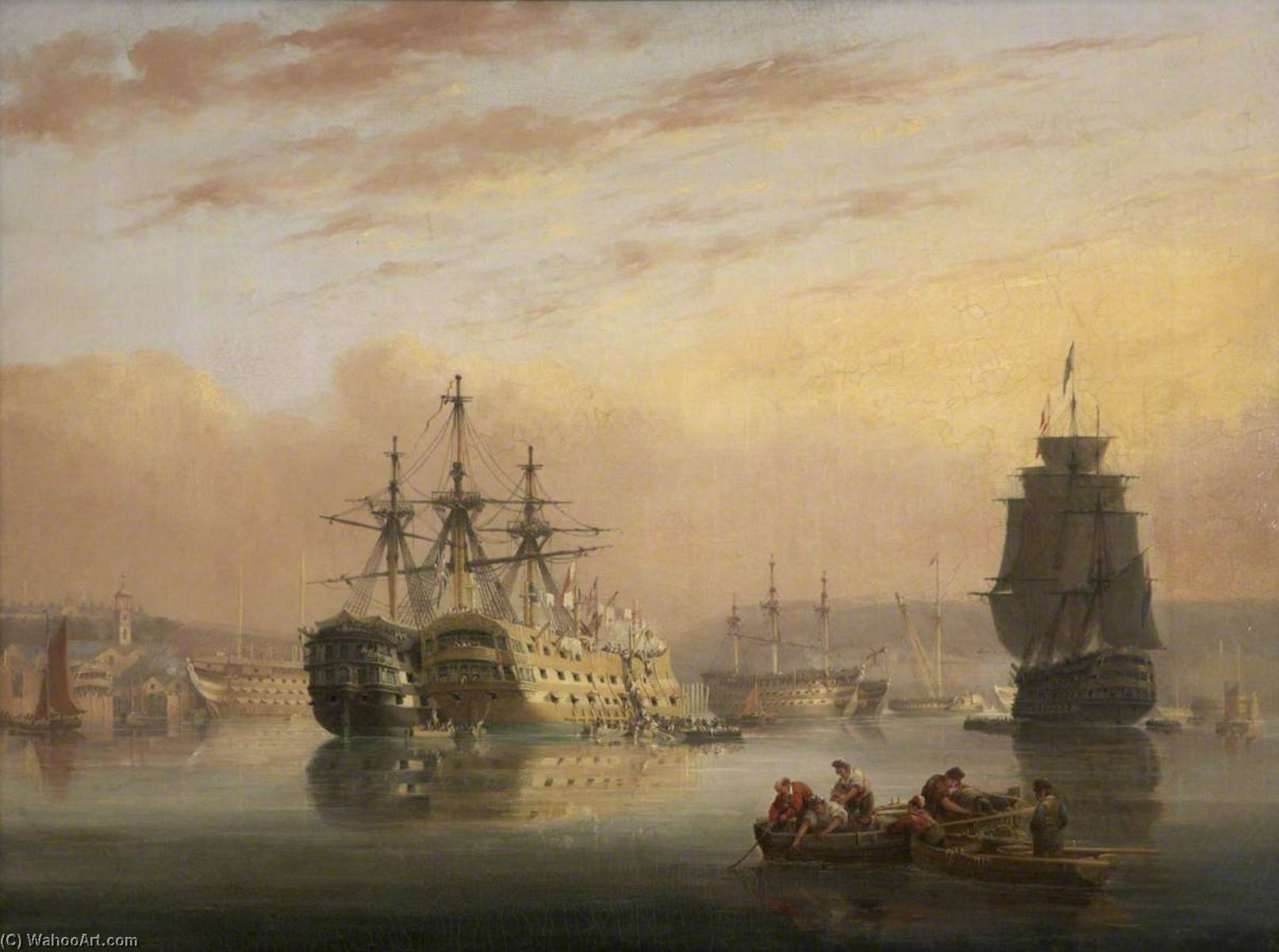 Gravura De Qualidade De Museu Navios em Devonport ( ) por Nicholas ...