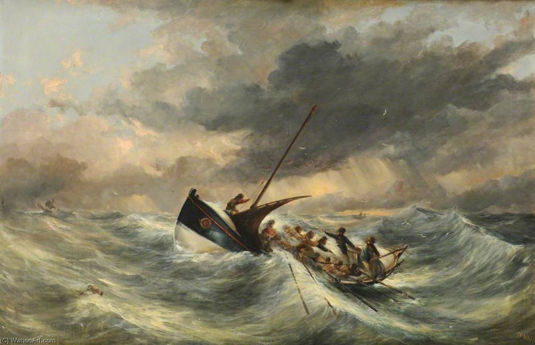 Get Art Reproductions The Girvan Lifeboat, 1876 by William Muir (1828 ...