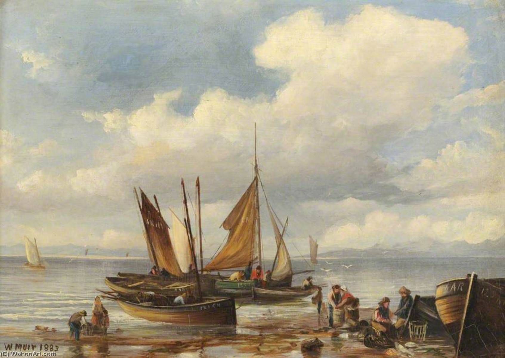 Purchase Oil Painting Replica Fishing Boats at Girvan, 1883 by William ...