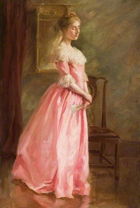 Order Artwork Replica Full Length Figure of a Woman in Evening Dress by ...