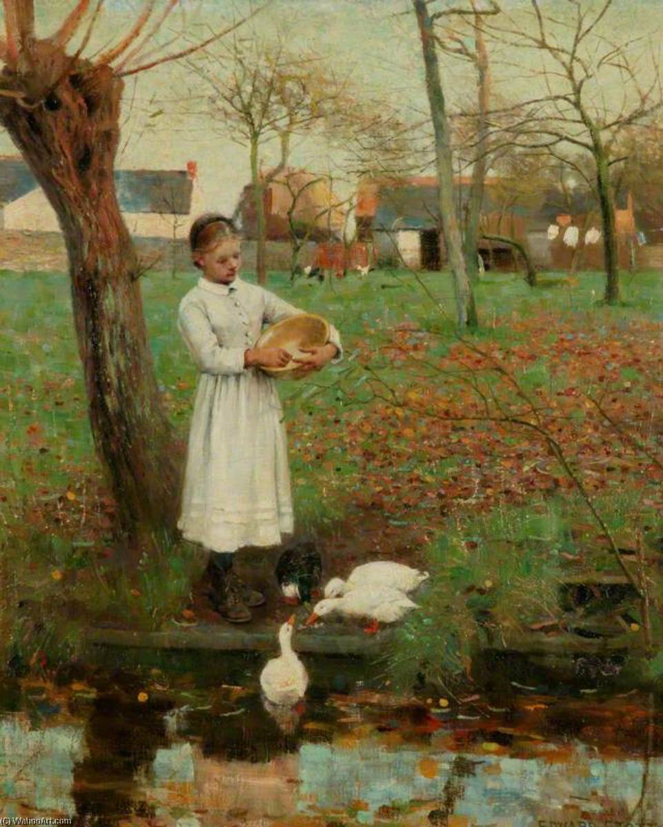 Feeding the Ducks, 1885 by William Edward Stott William Edward Stott ...