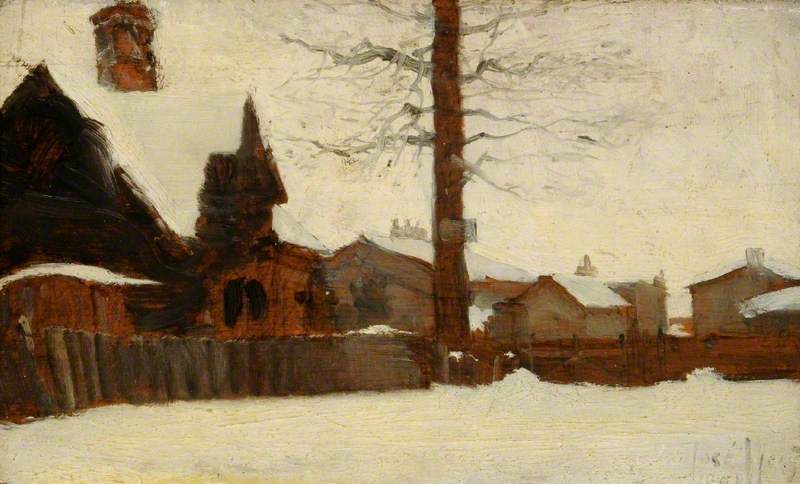 Grabados De Calidad Del Museo Una escena de invierno, 1890 de José ...