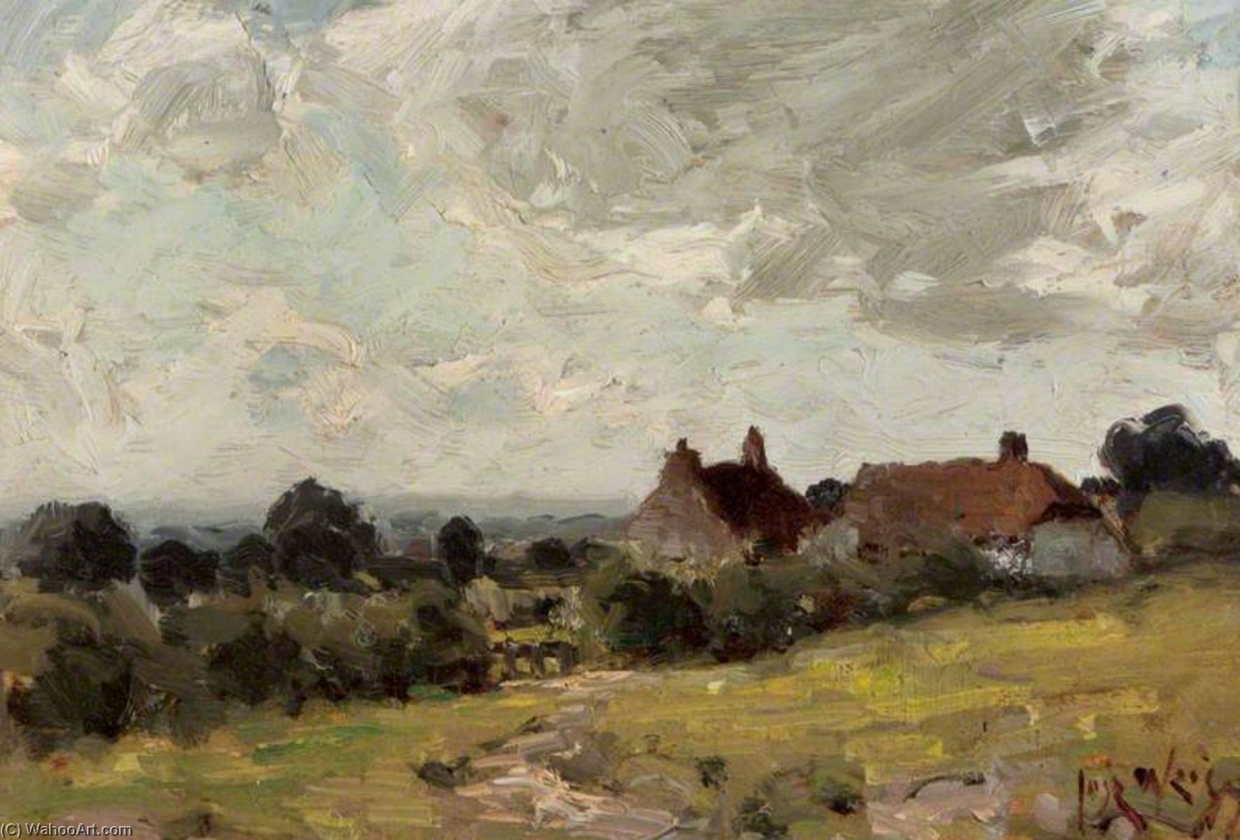 Reproductions De Qualité Musée Dans le Hampshire, un paysage avec des ...
