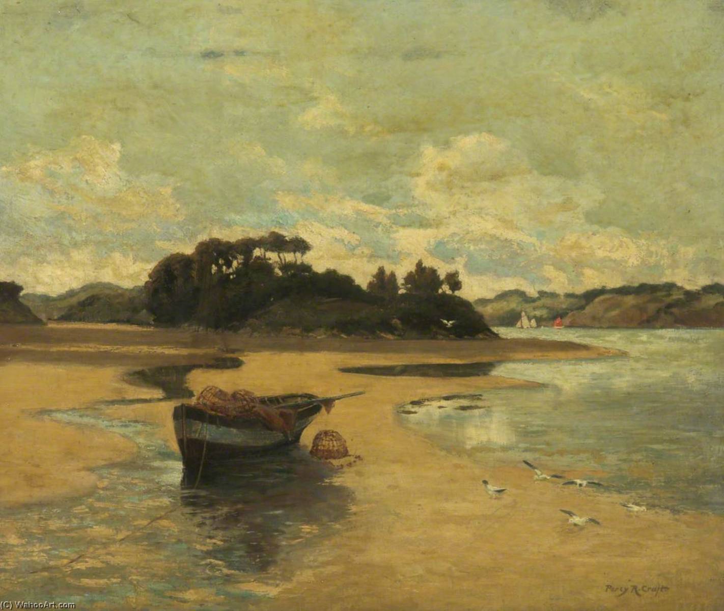 Artwork Replica The Estuary, Devonshire by Percy Robert Craft (1856 ...