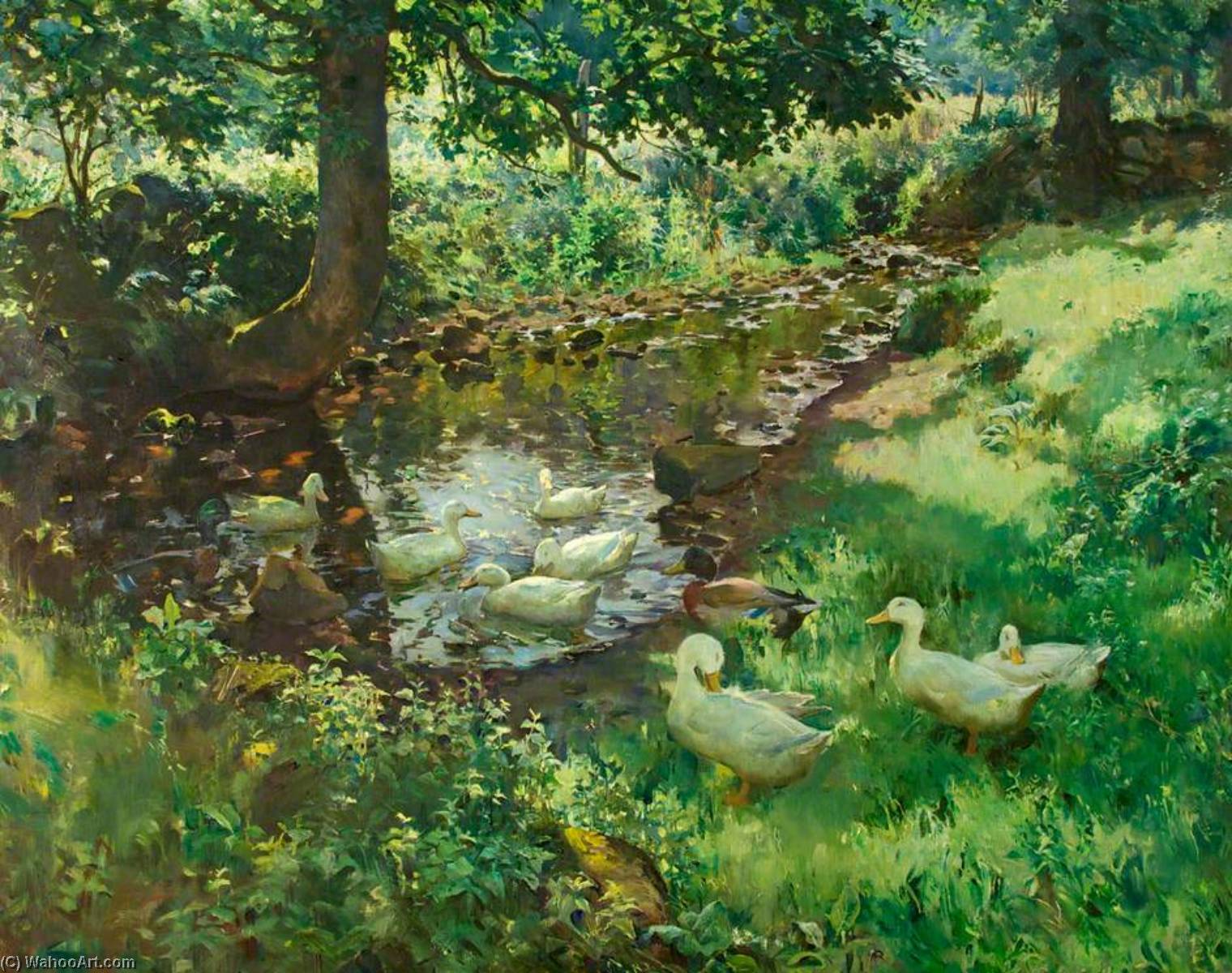 Order Artwork Replica The Stream at Clapper Mill, Lamorna by Charles ...