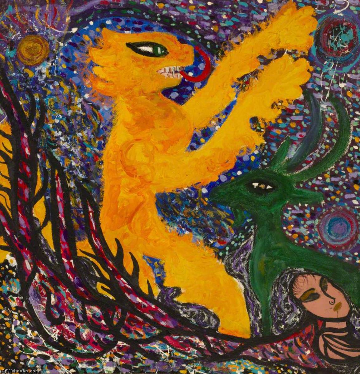 Fiesta de la campeona (recto) de Stanley Lench (1934-2000) Stanley ...