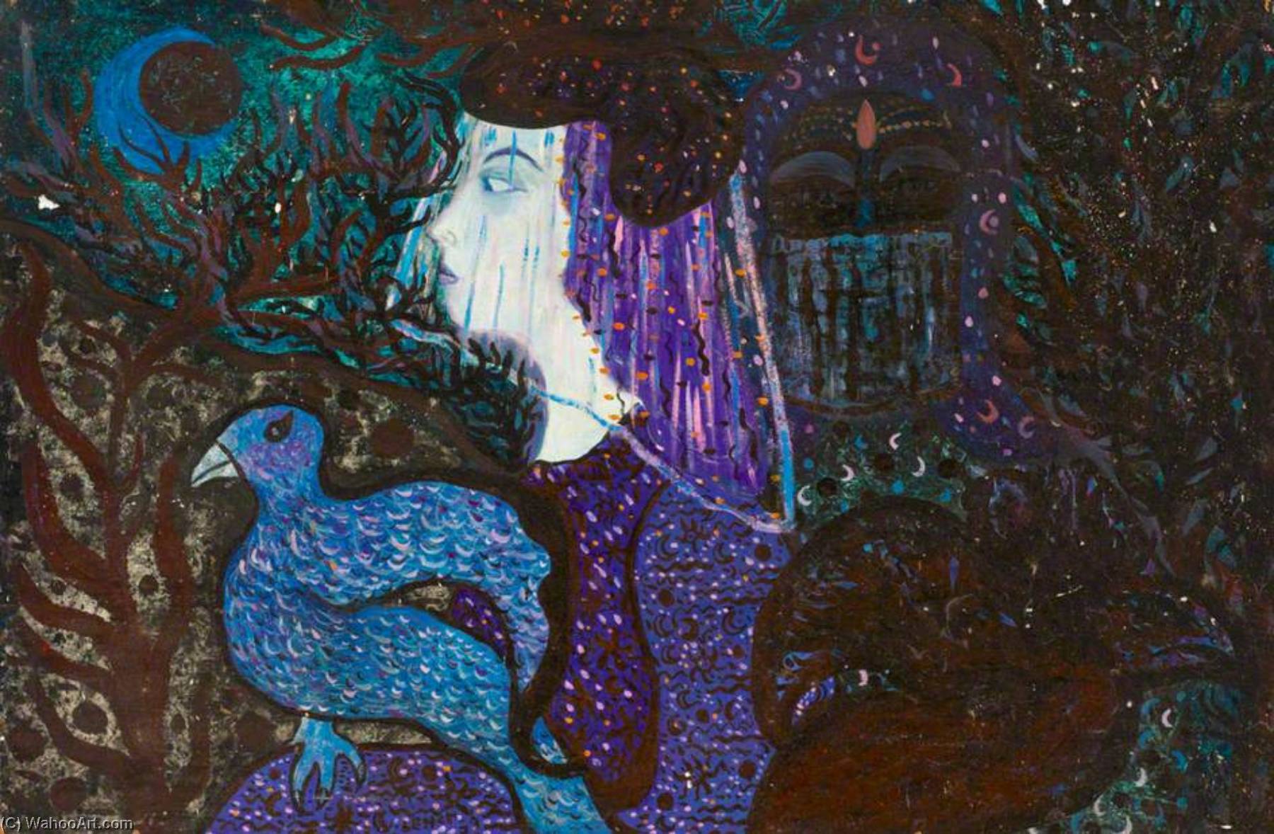 Viuda con Ave de Stanley Lench (1934-2000) Stanley Lench | WahooArt.com