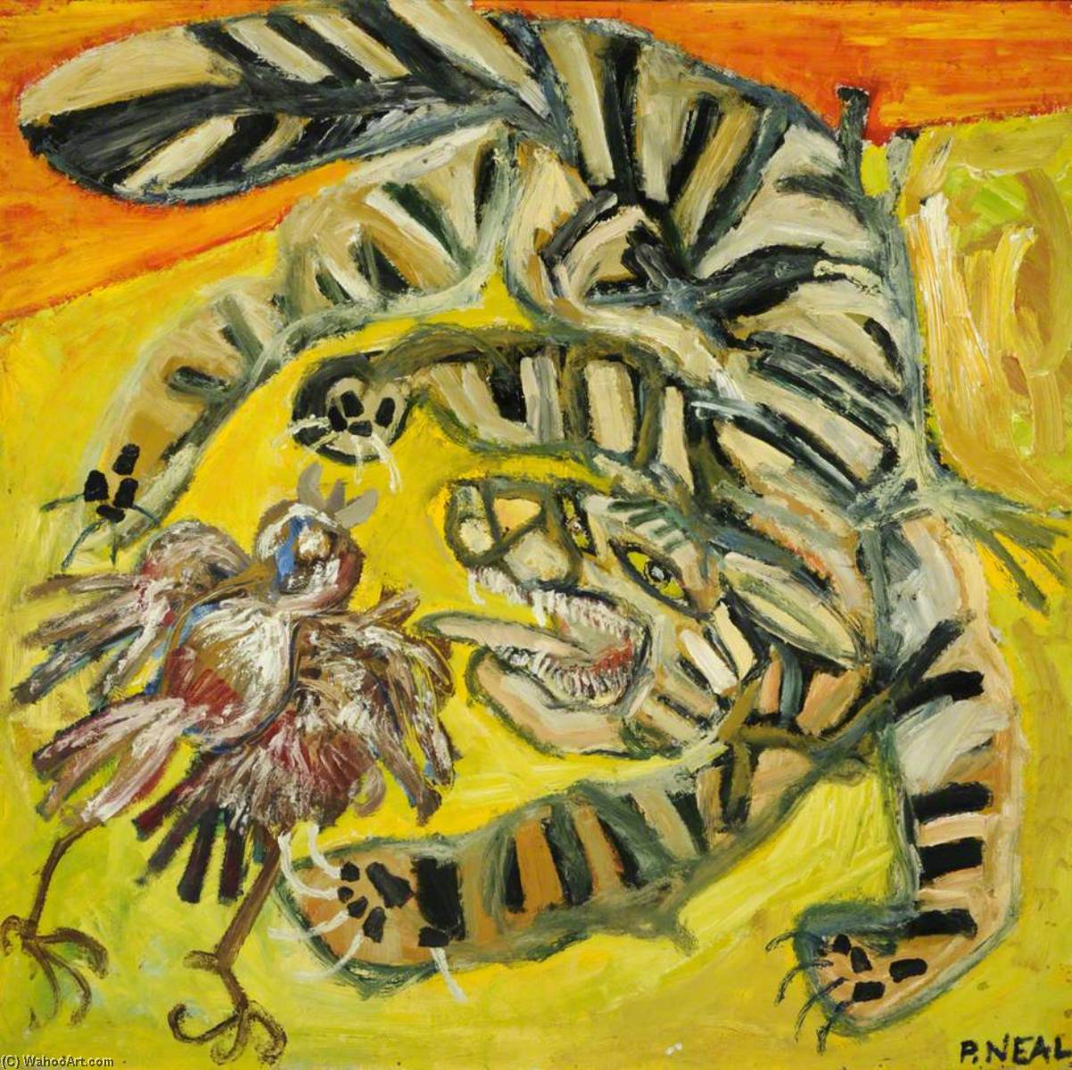 Cat y Bird de Peter Neal Peter Neal | WahooArt.com