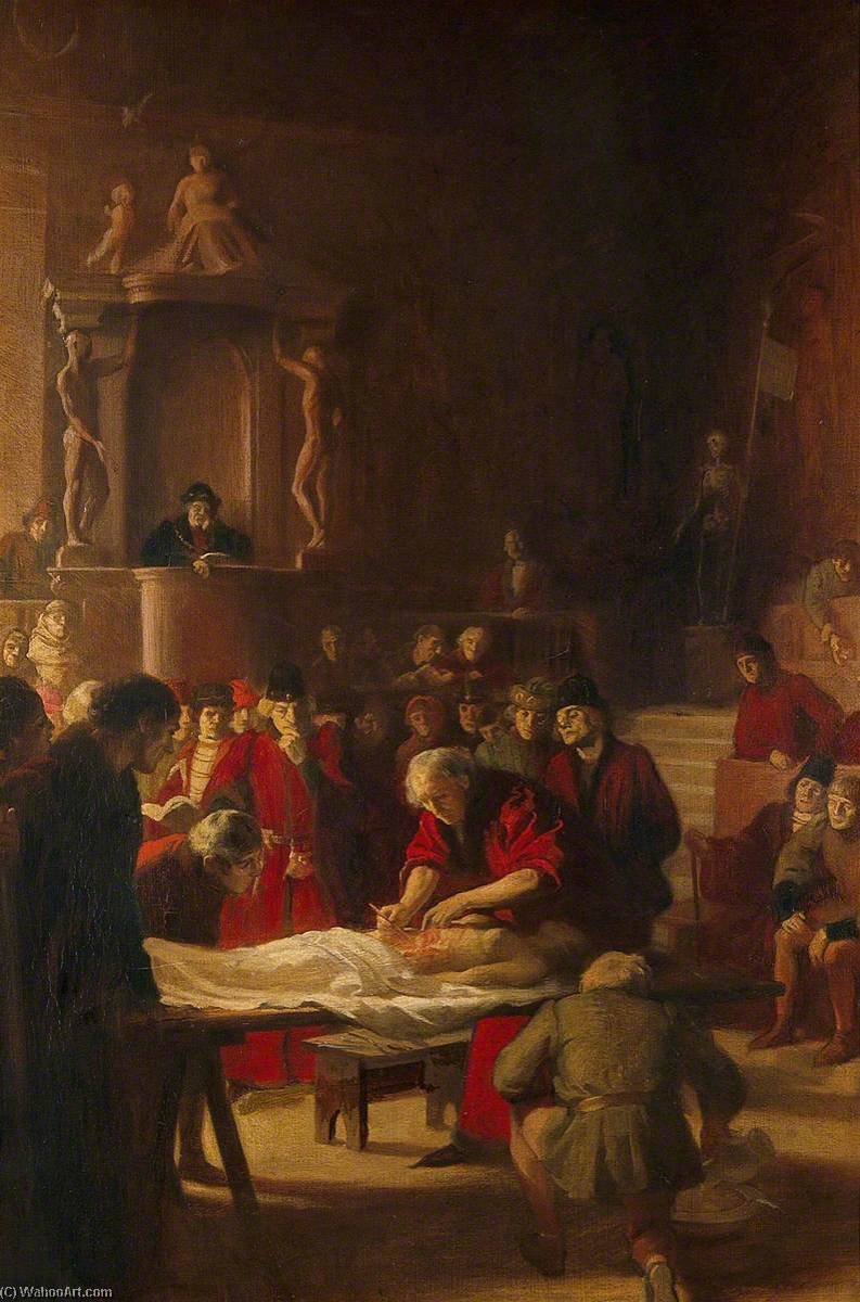 Artwork Replica Mundinus, the Italian Anatomist, Making His First ...