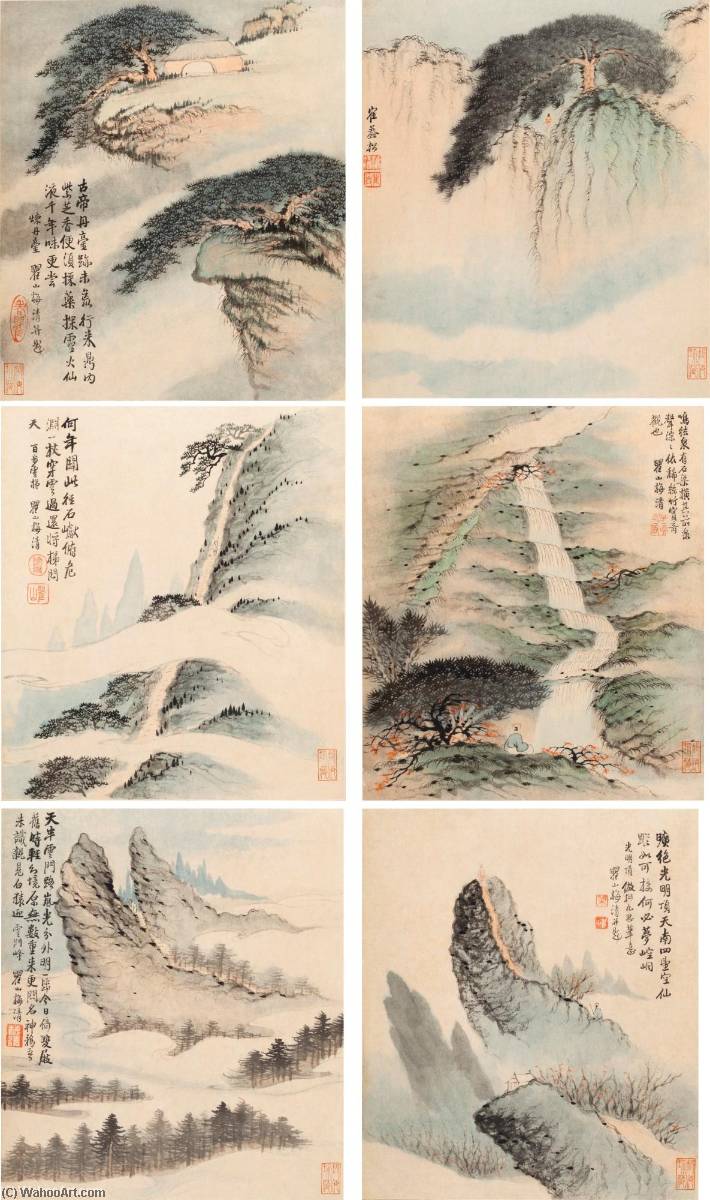 Purchase Oil Painting Replica SCENES OF MT. HUANG by Mei Qing (1623 ...