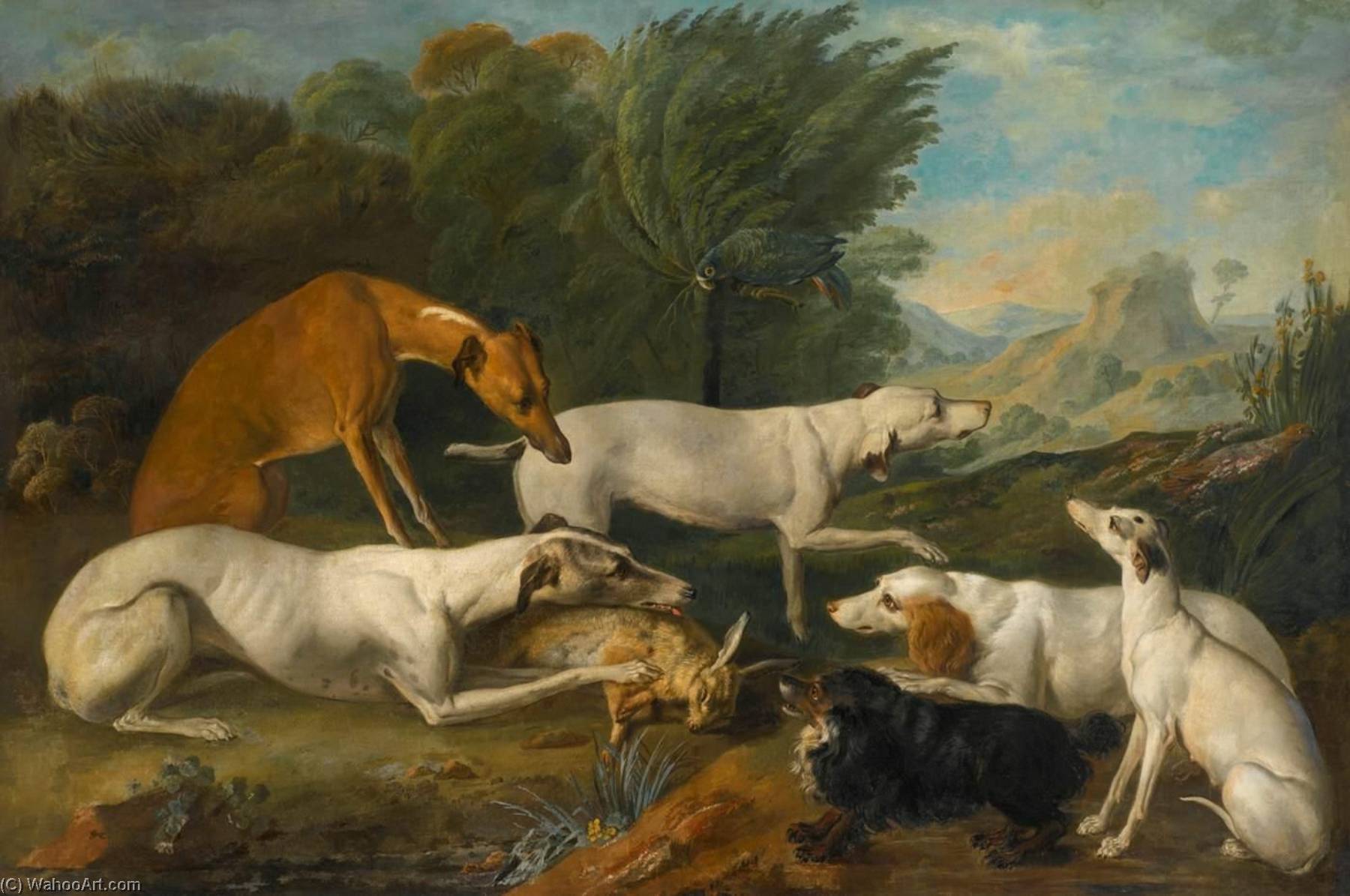 Buy Museum Art Reproductions Dogs in a Landscape with their Catch by ...