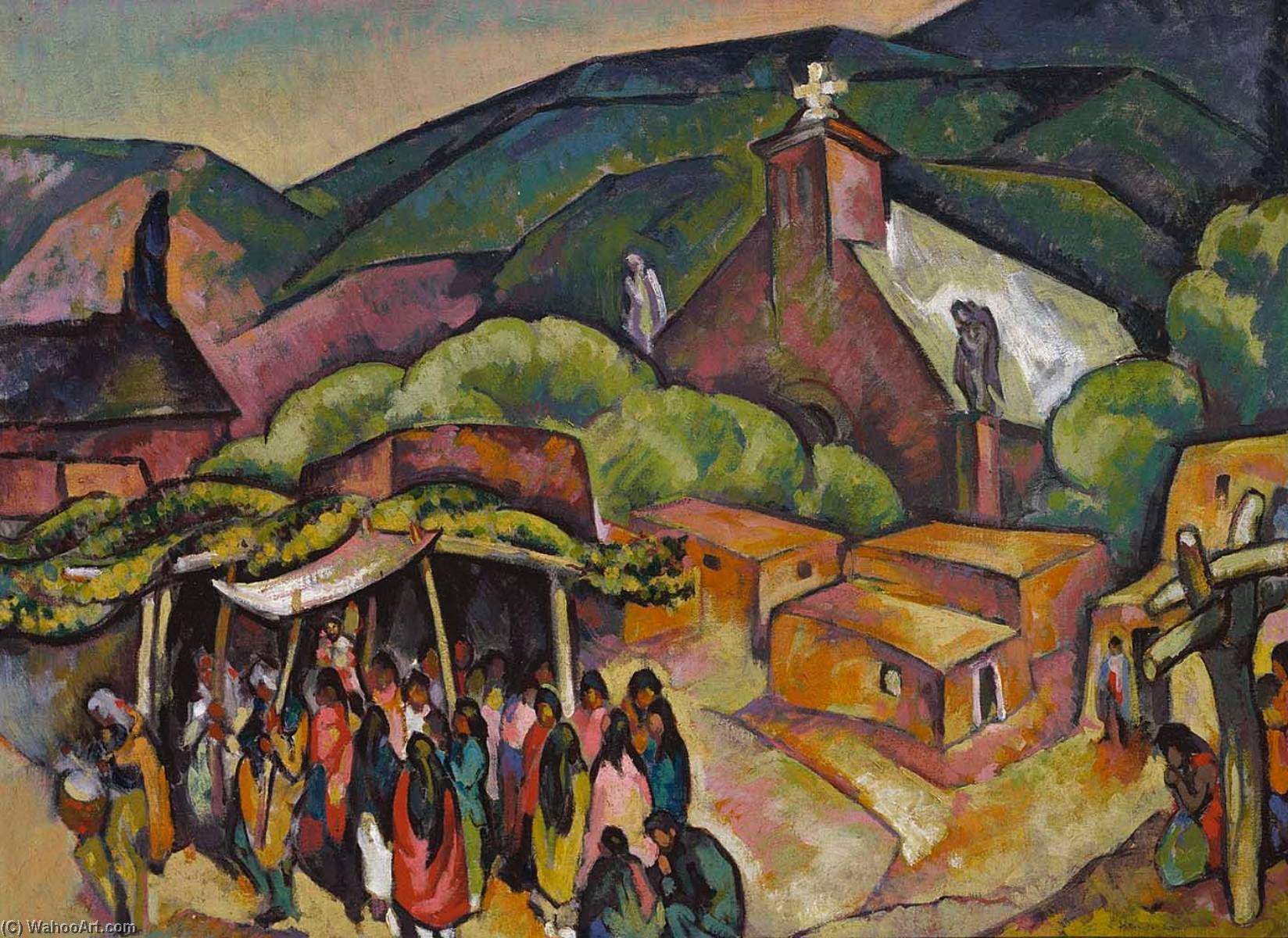 Get Paintings Reproductions Feast Day San Juan Pueblo, 1921 by William ...