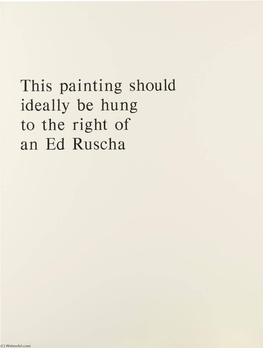 Esta pintura debe ser idealmente Hung a la derecha de un Ed Ruscha de ...
