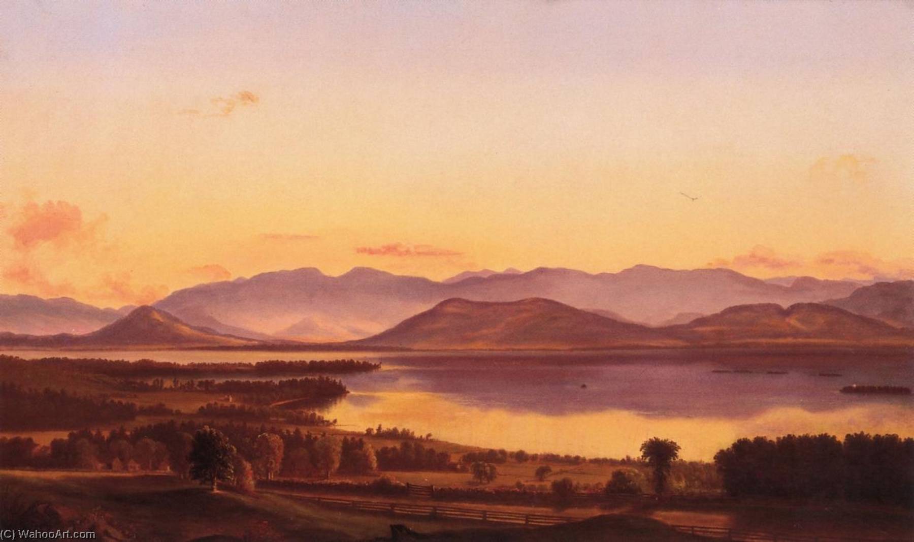 Artwork Replica Lake Champlain and Burlington Bay by Charles Louis ...