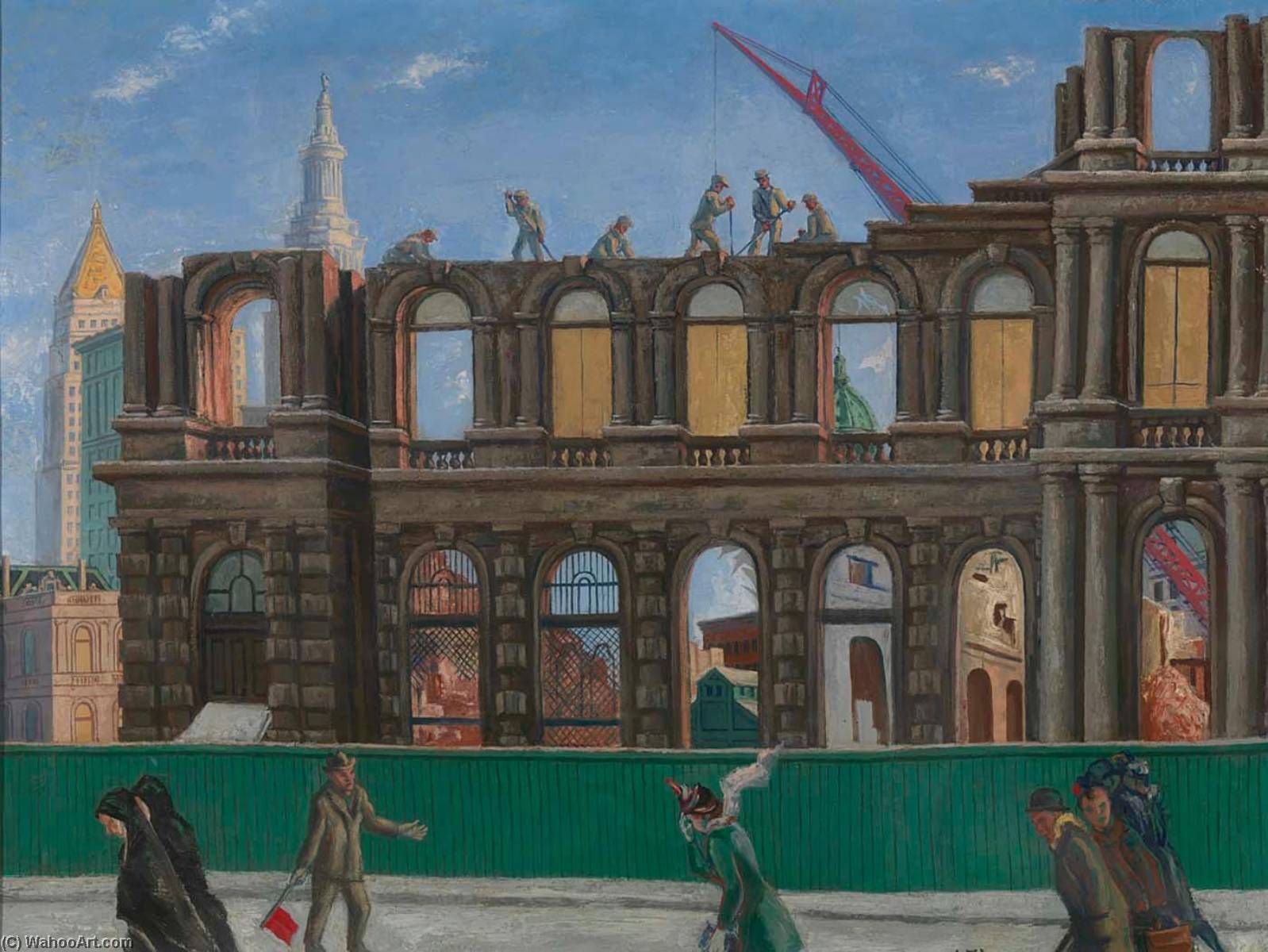 Museum Art Reproductions Razing the Old New York Post Office, 1939 by ...