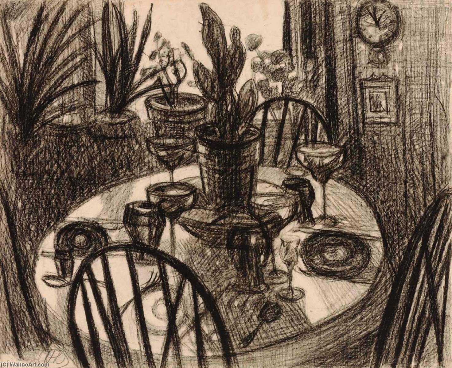 Obter Reproduções De Belas Artes Interior com tampo de mesa, 1900 por ...