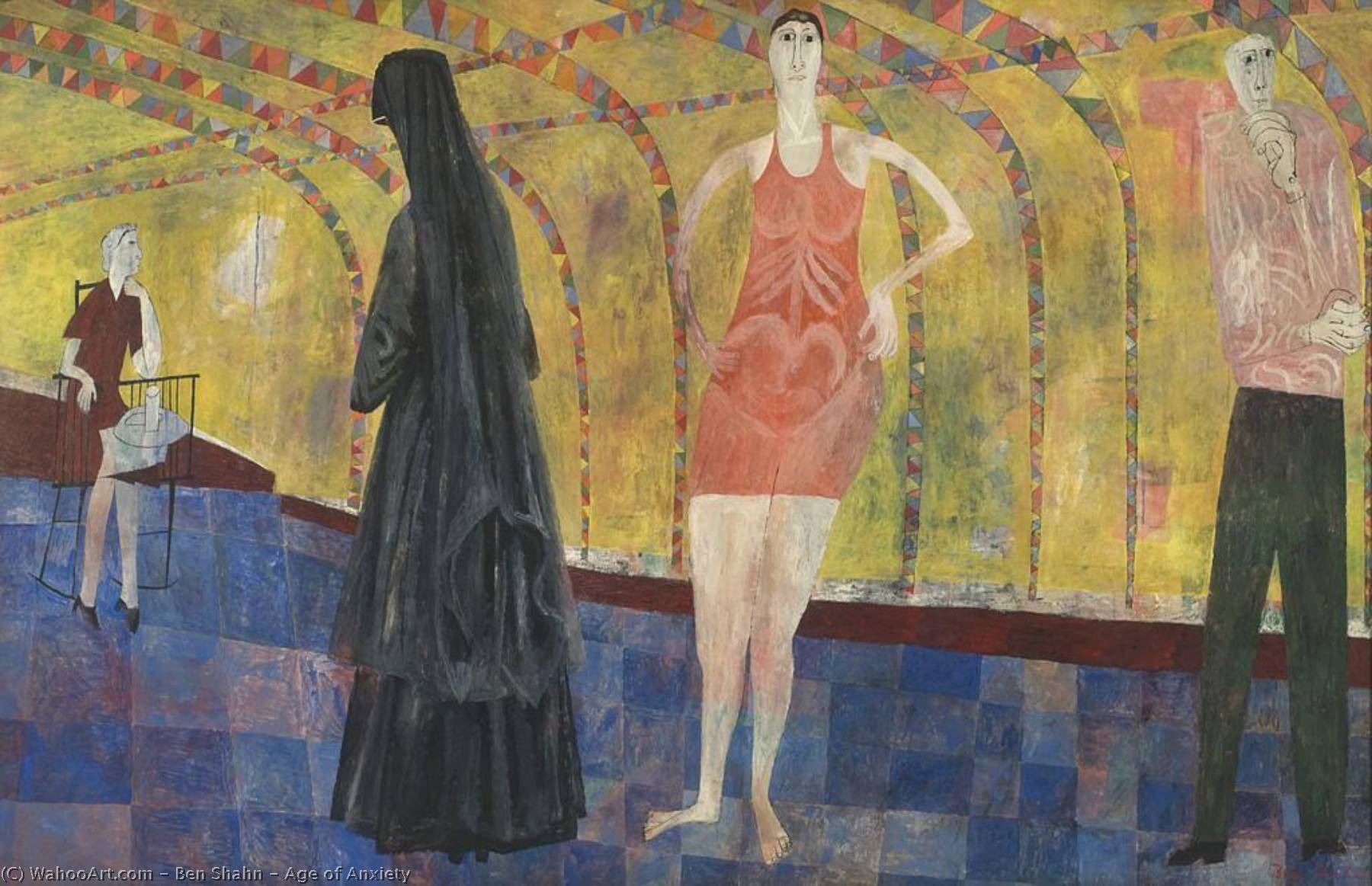 Gemälde Reproduktionen Alter der Angst, 1953 von Benjamin Shahn ...