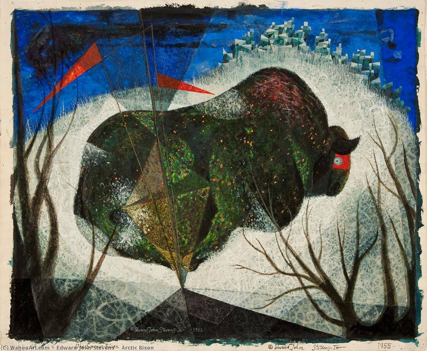 Arctic Bison, 1955 by Edward John Stevens (1923-1988) Edward John ...