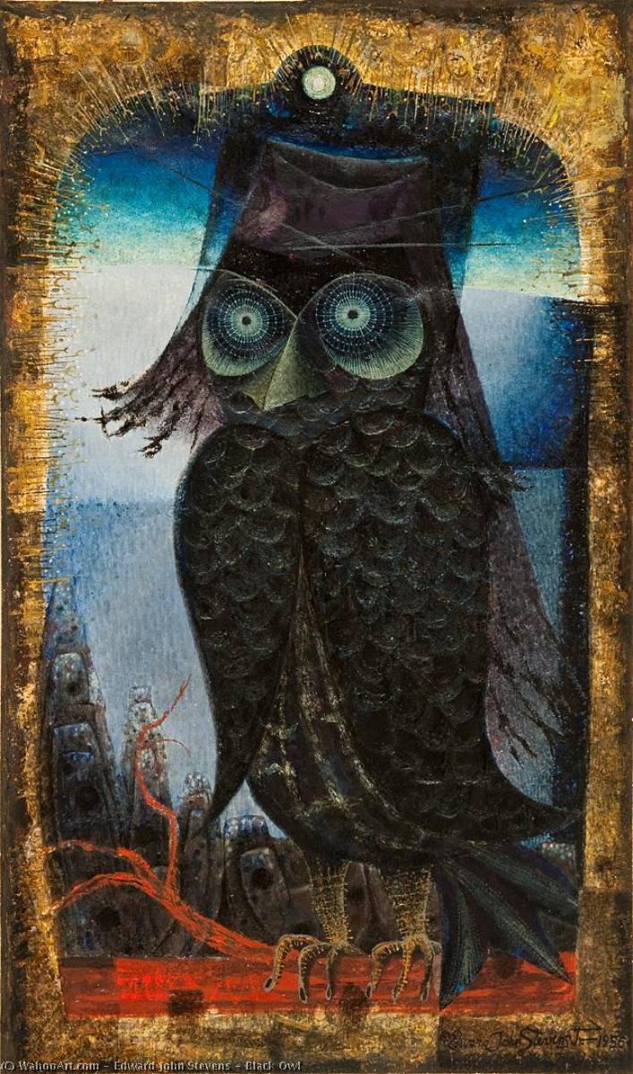 Reproducciones De Arte Black Owl, 1956 de Edward John Stevens ...