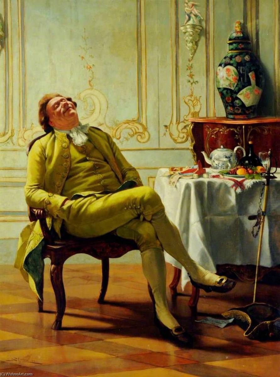 Paintings Reproductions Forty Winks, 1888 by Stephen Samuel Lewin (1848 ...